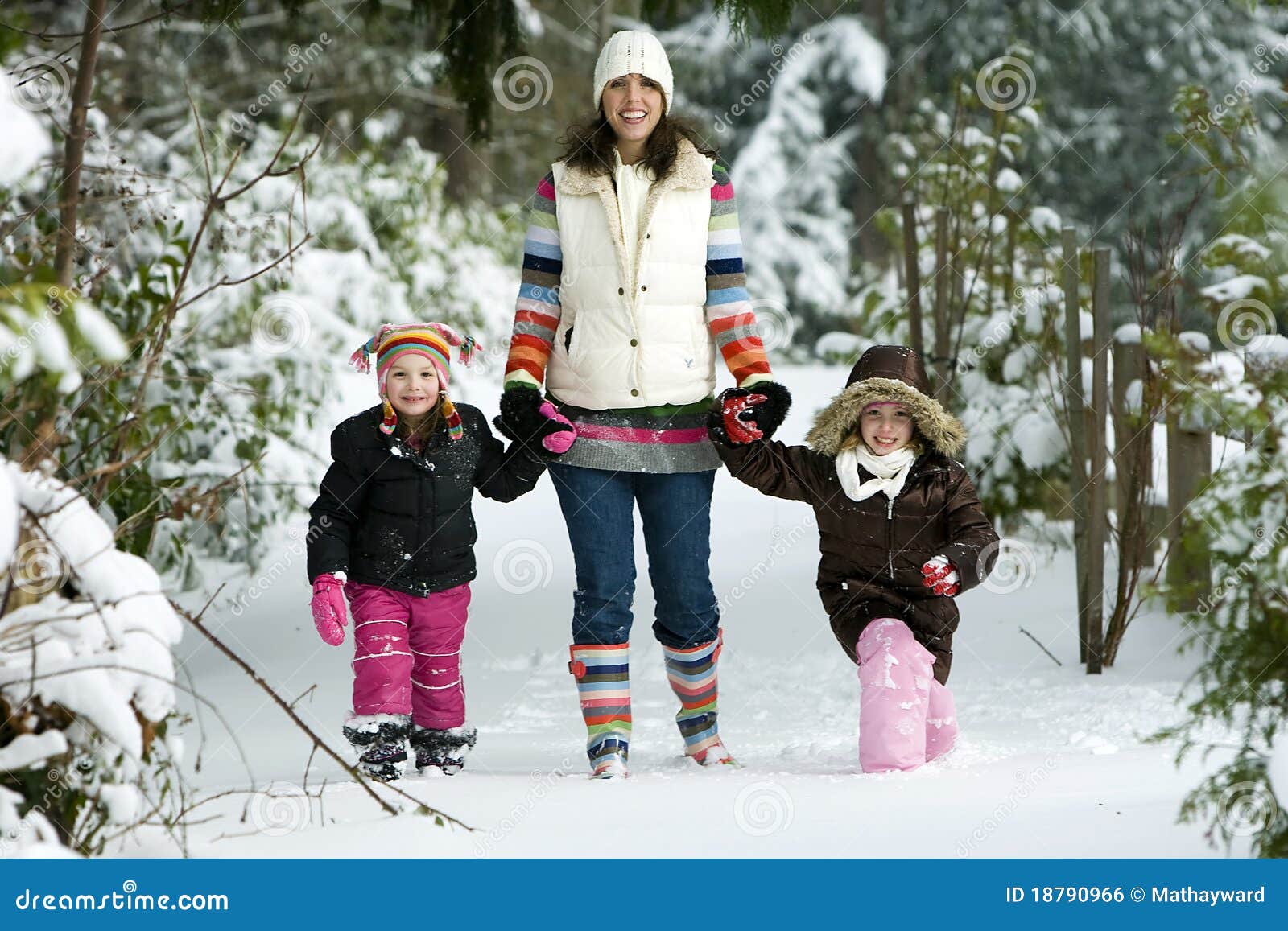 Family in snow stock photo. Image of play, winter, support - 18790966