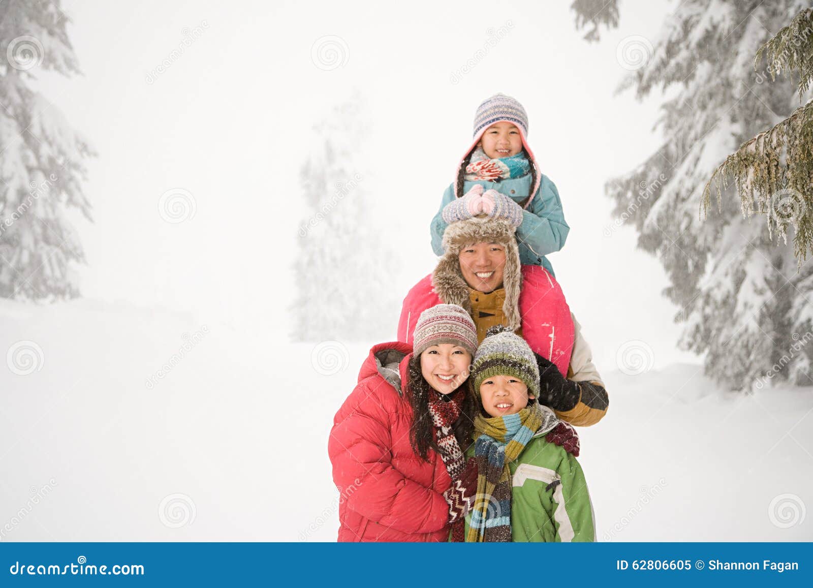 Family in the snow stock image. Image of hugging, exploration - 62806605