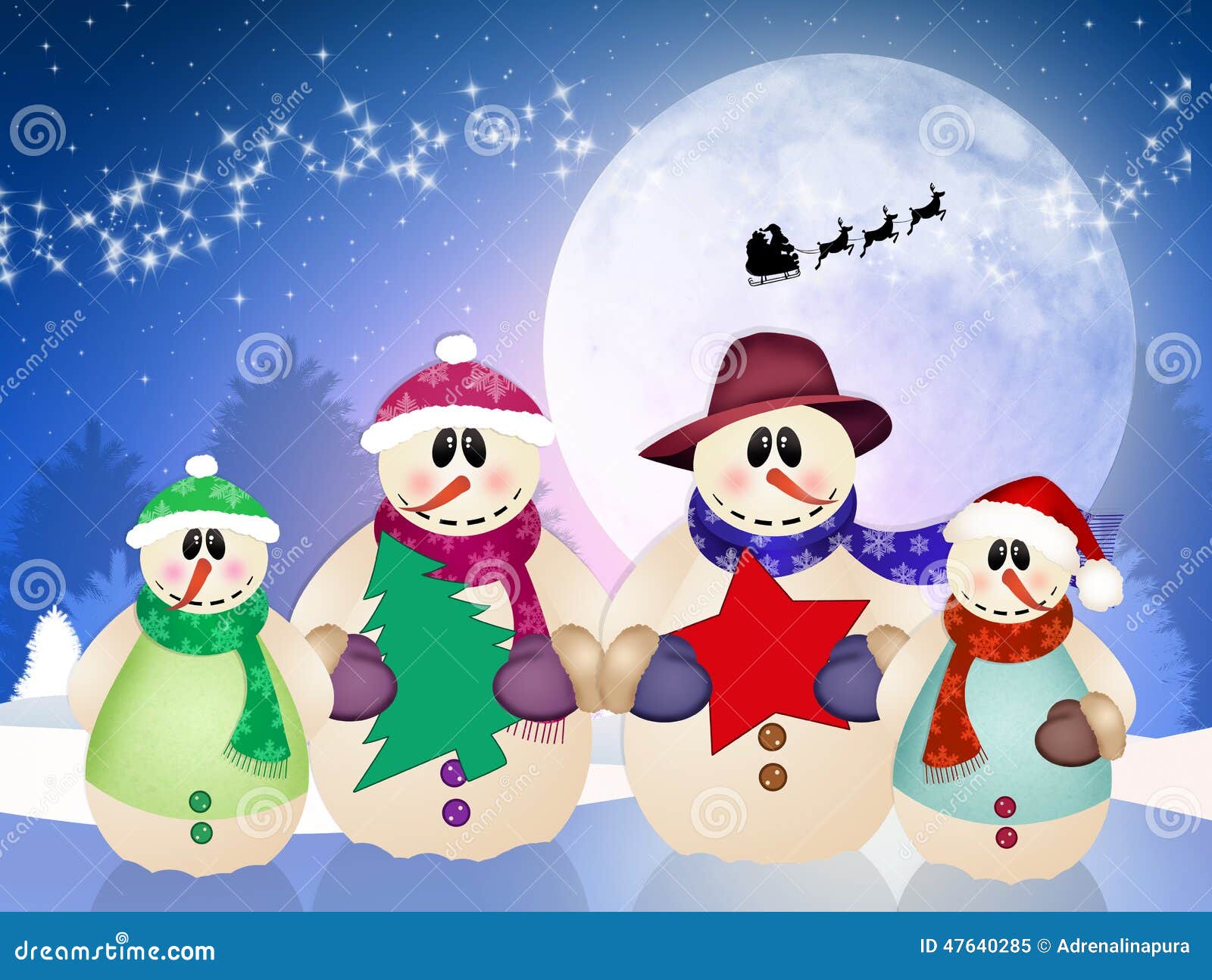 Family of snowman stock illustration. Illustration of celebrate - 47640285