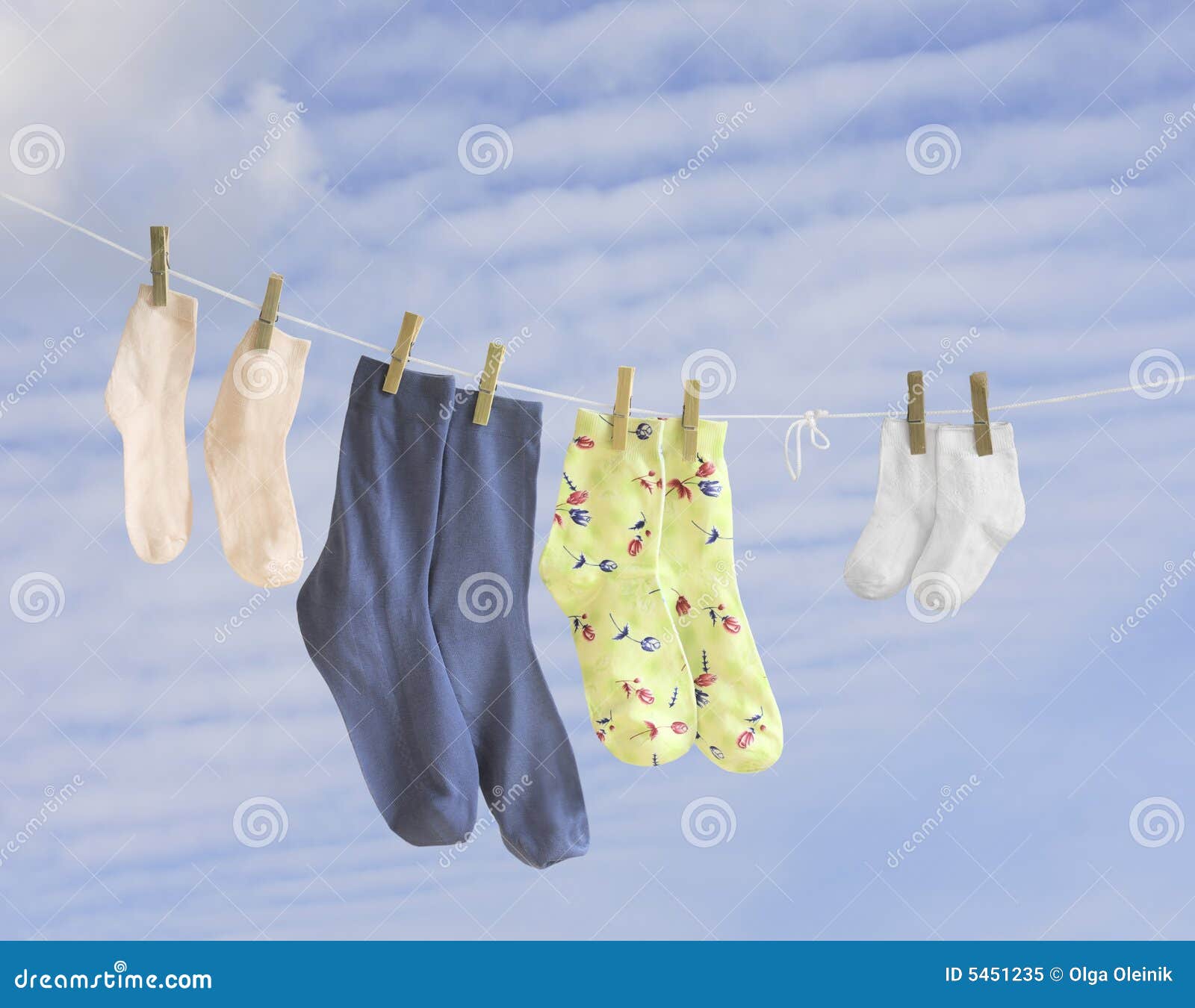 Family Socks Weighing on a String Stock Image - Image of clean, life ...
