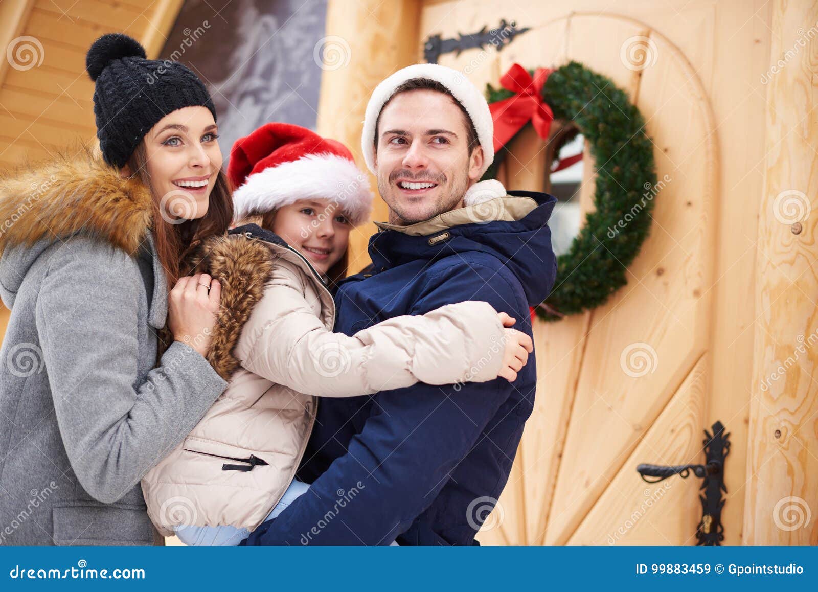 Christmas time with family stock image. Image of happiness - 99883459