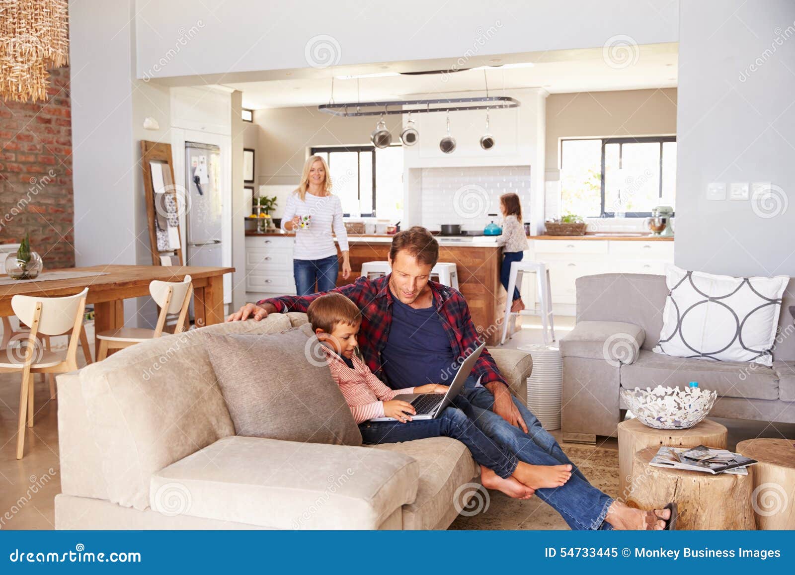 Family Spending Time Together at Home Stock Image - Image of lounge ...