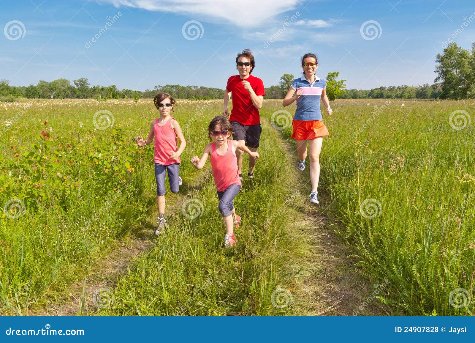 Family Sport, Jogging Outdoors Stock Photo - Image of nature, outdoor ...