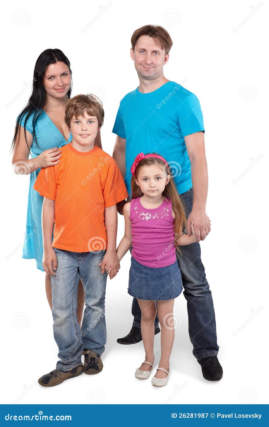 Family Stands Together Holding Hands Stock Image - Image of parent ...