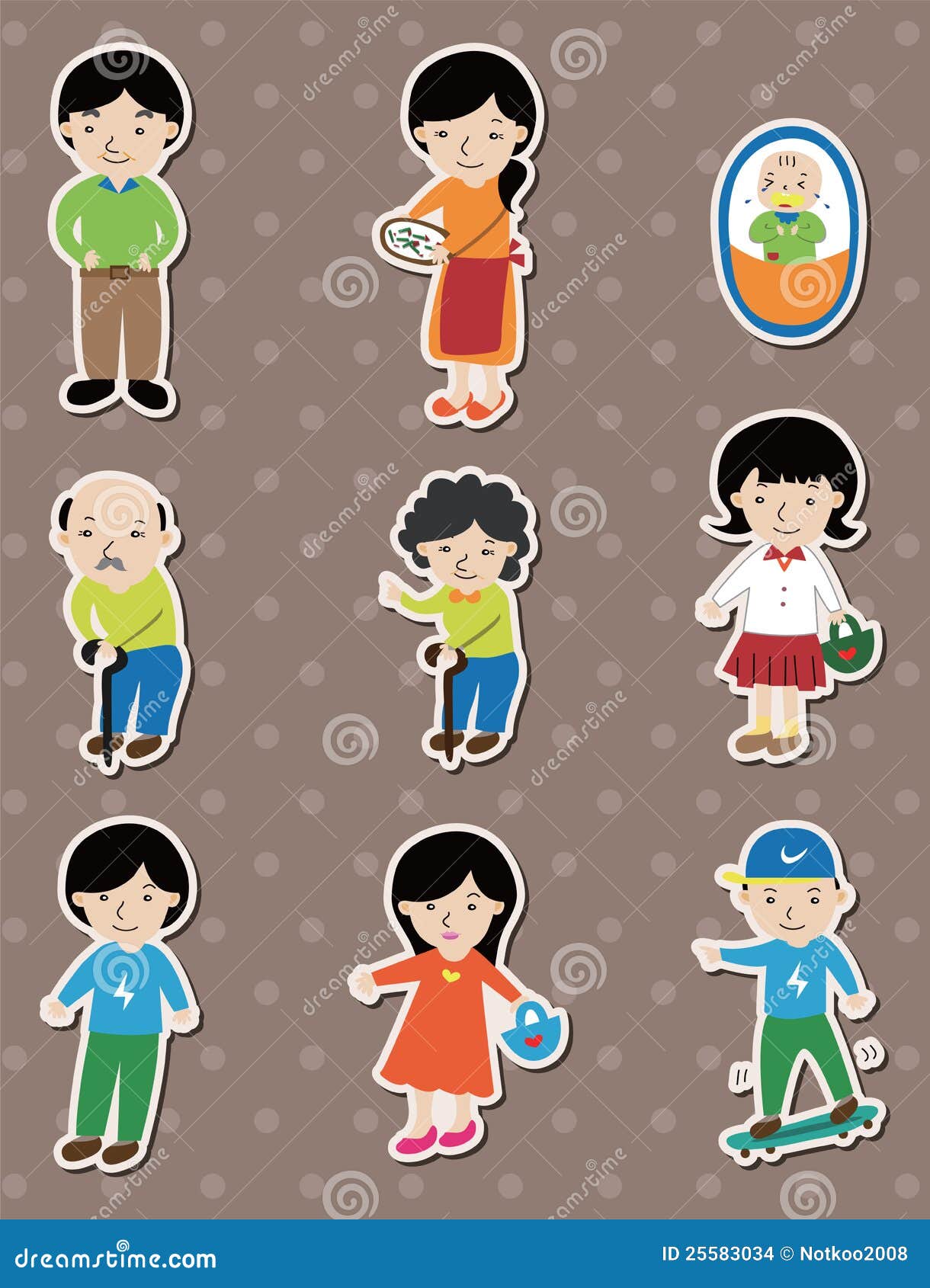 Family stickers stock vector. Illustration of element - 25583034