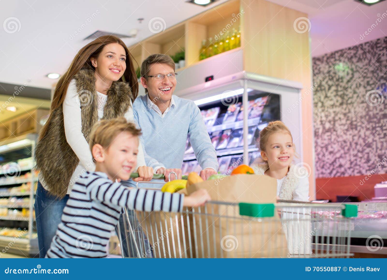 Family in store stock image. Image of girls, freshness - 70550887