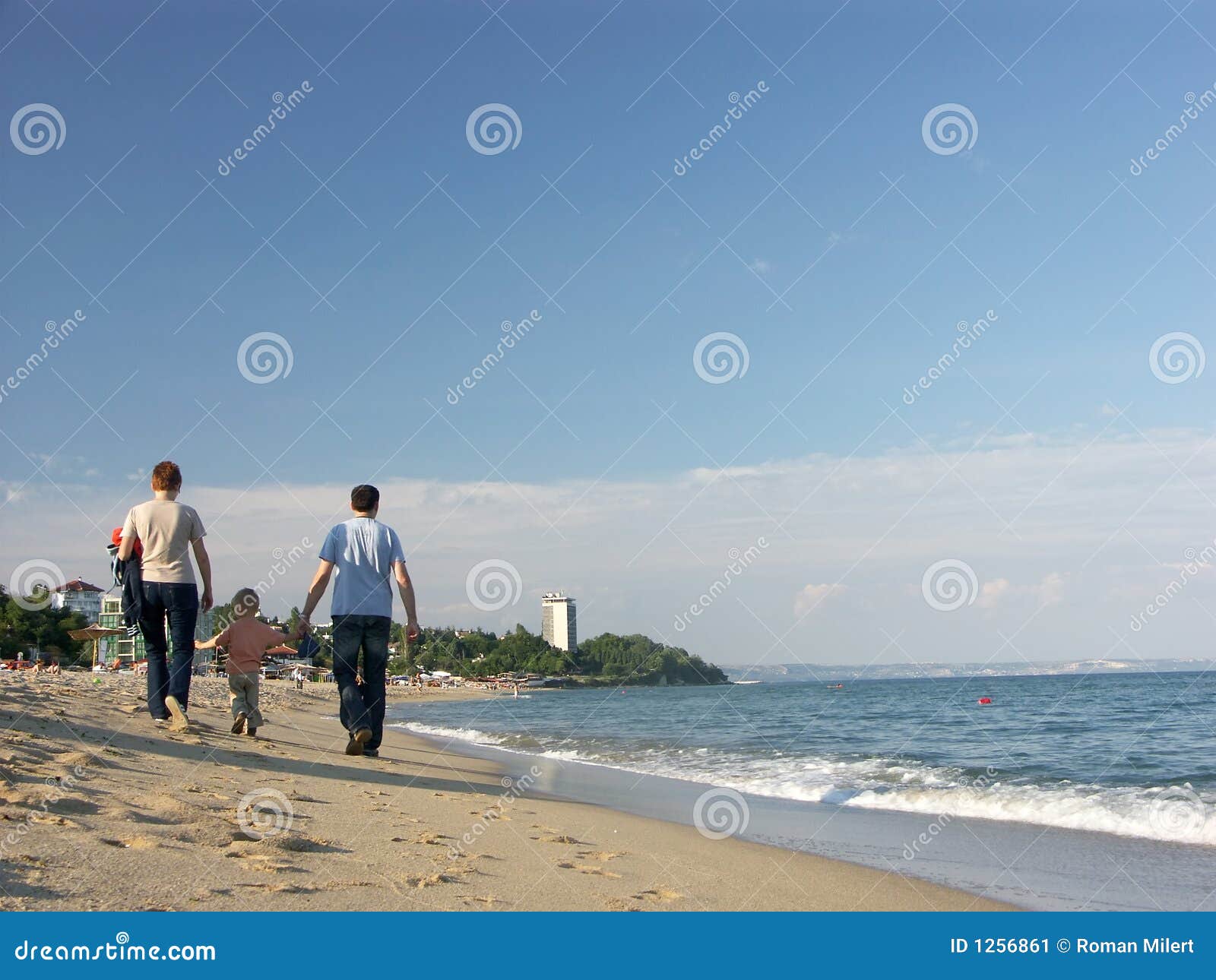 Family Stroll Along Seashore Picture. Image: 1256861