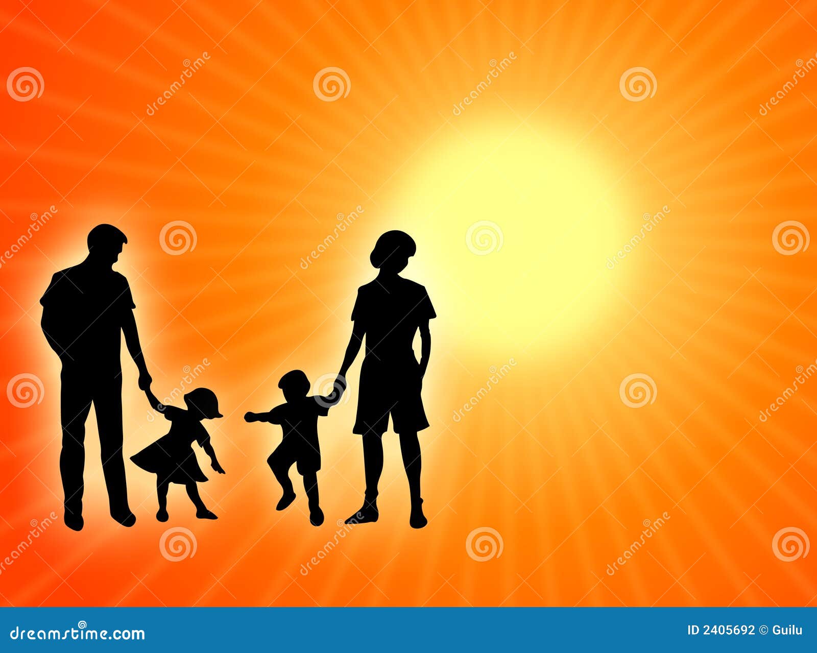 Family and sun stock illustration. Illustration of life - 2405692