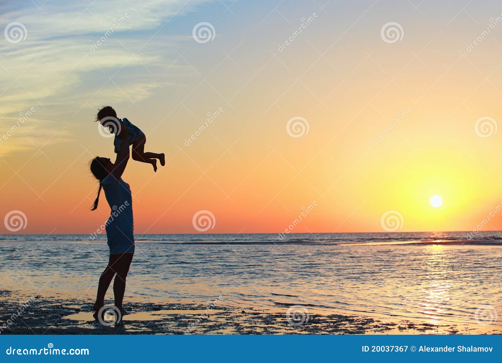 Family at sunset stock image. Image of happiness, sand - 20037367