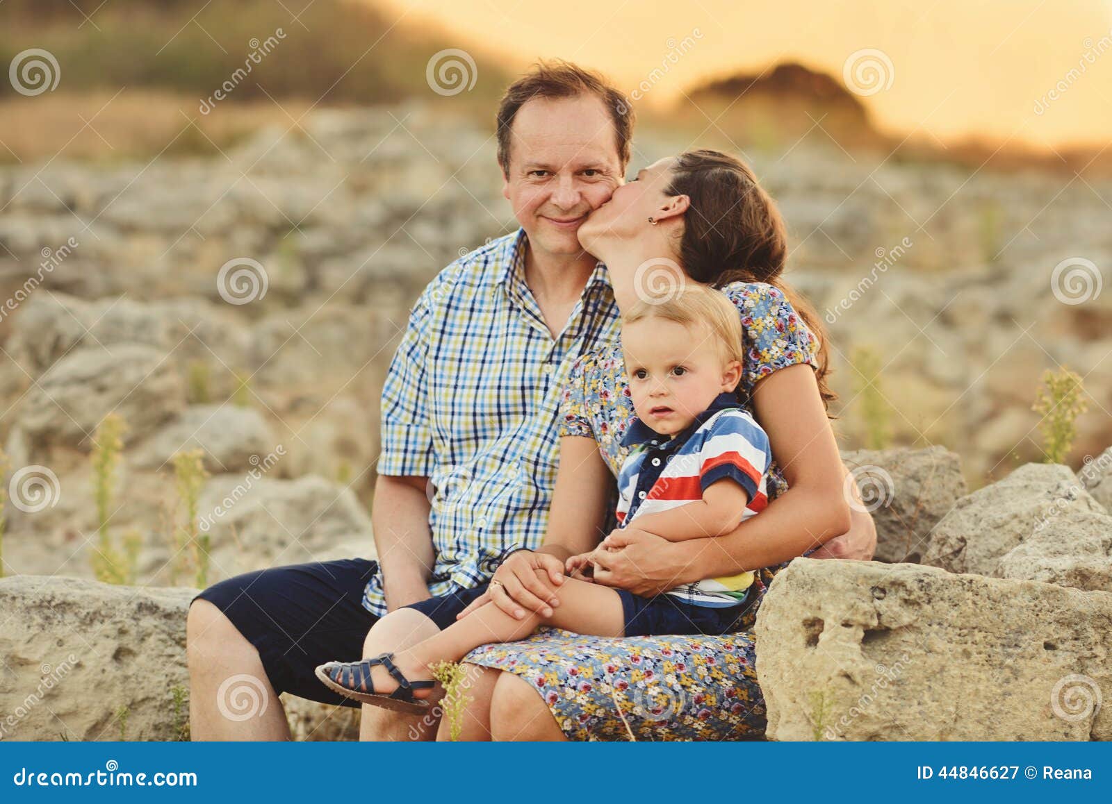 Family in sunset stock image. Image of outdoors, cute - 44846627