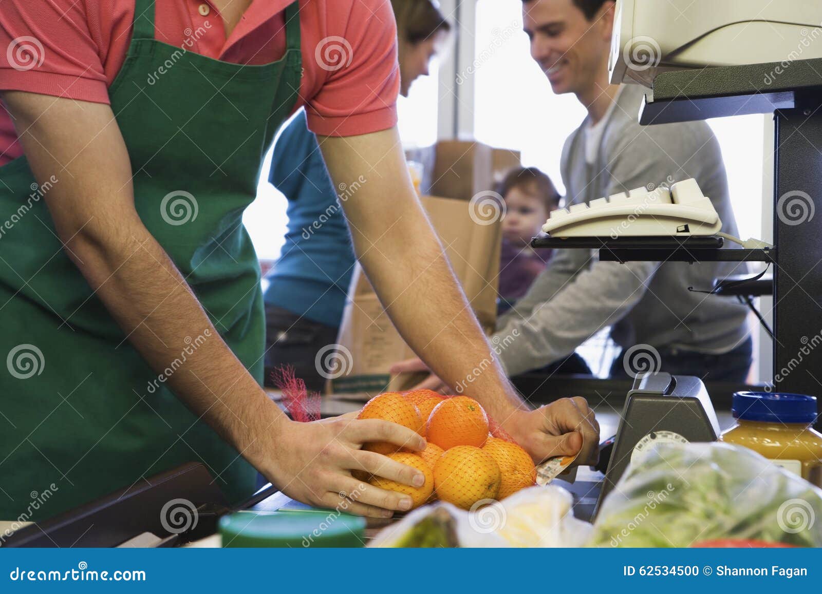 Family at a Supermarket Checkout Stock Photo - Image of caucasian, baby ...