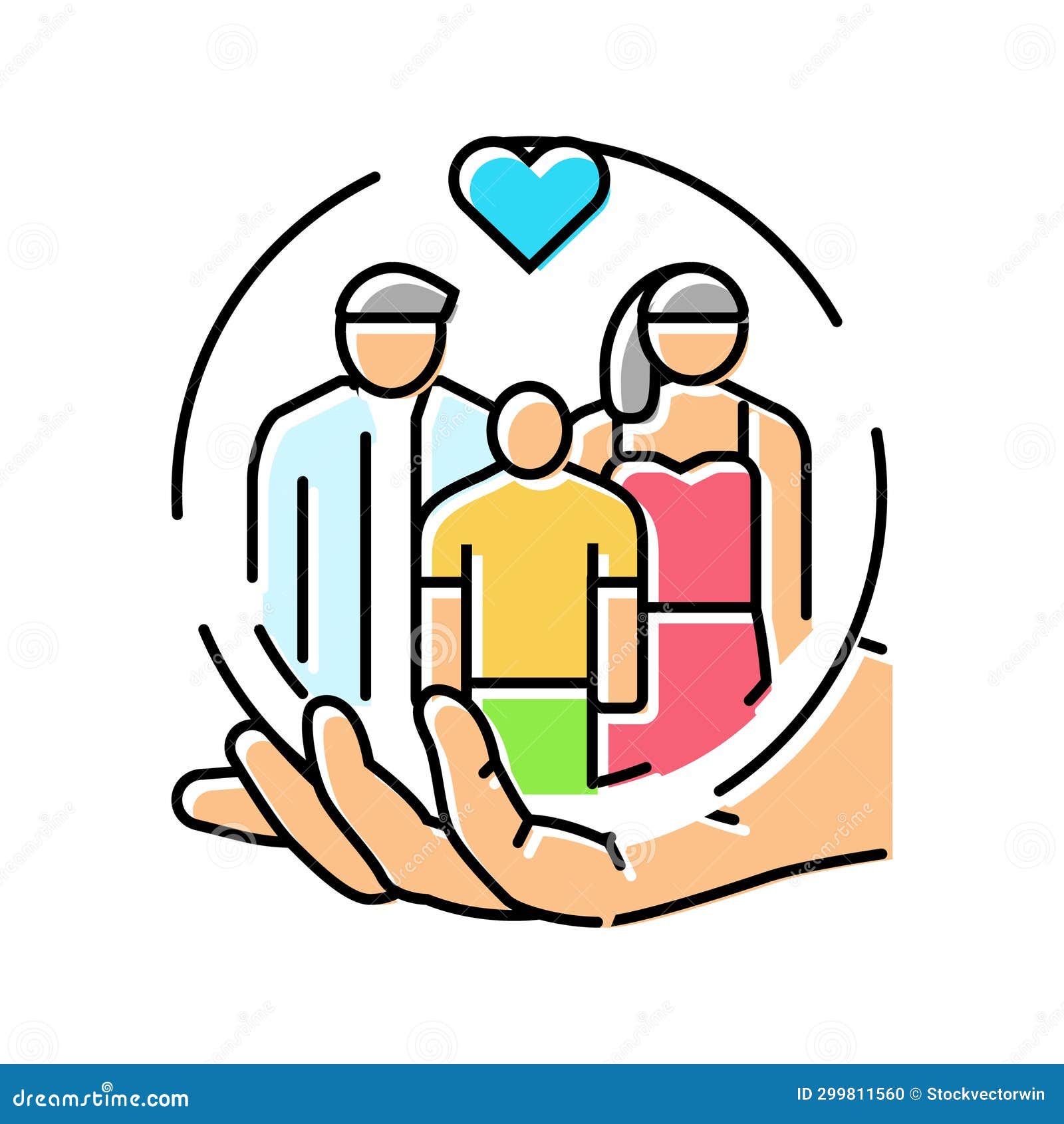 Family Support Mental Health Color Icon Vector Illustration Stock ... Family Support Mental Health Color Icon Vector Illustration Stock ...