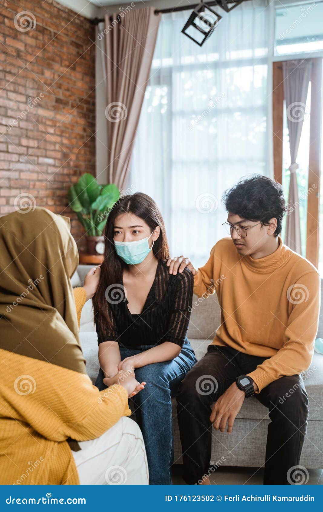 Family Support on People Getting Sick Stock Photo - Image of cold, care ...