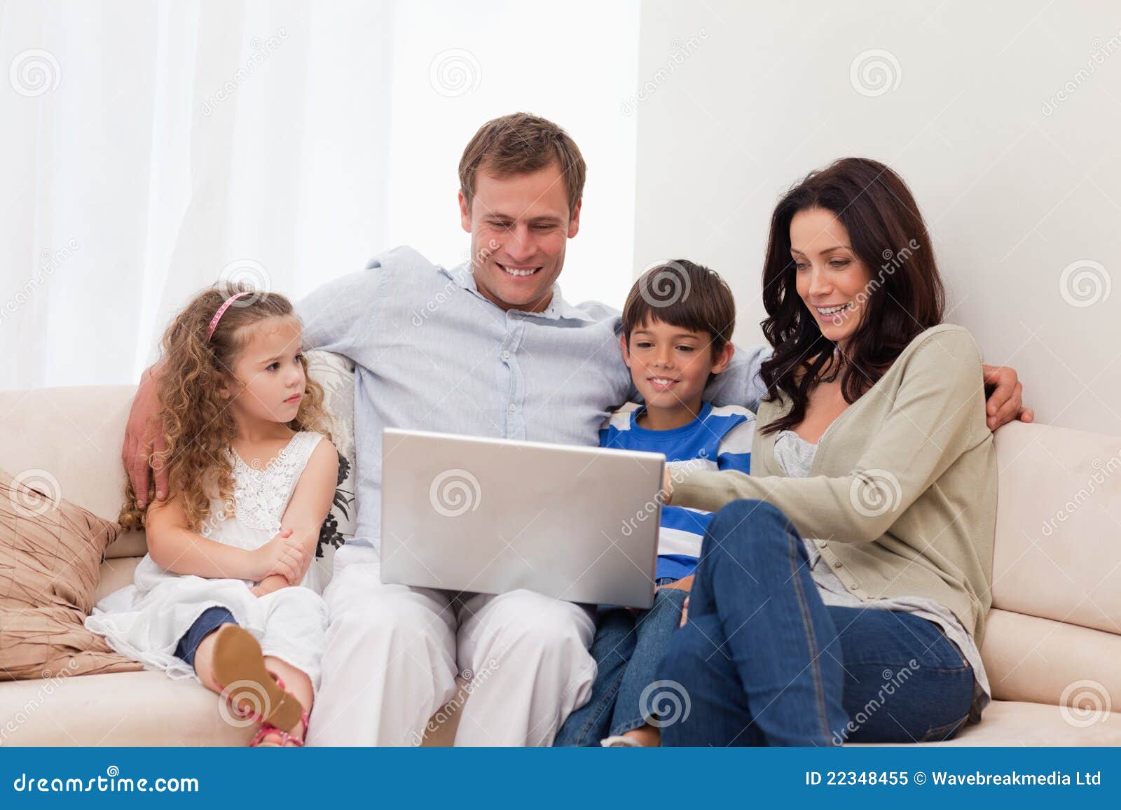 Family Surfing the Internet Together Stock Image - Image of living ...