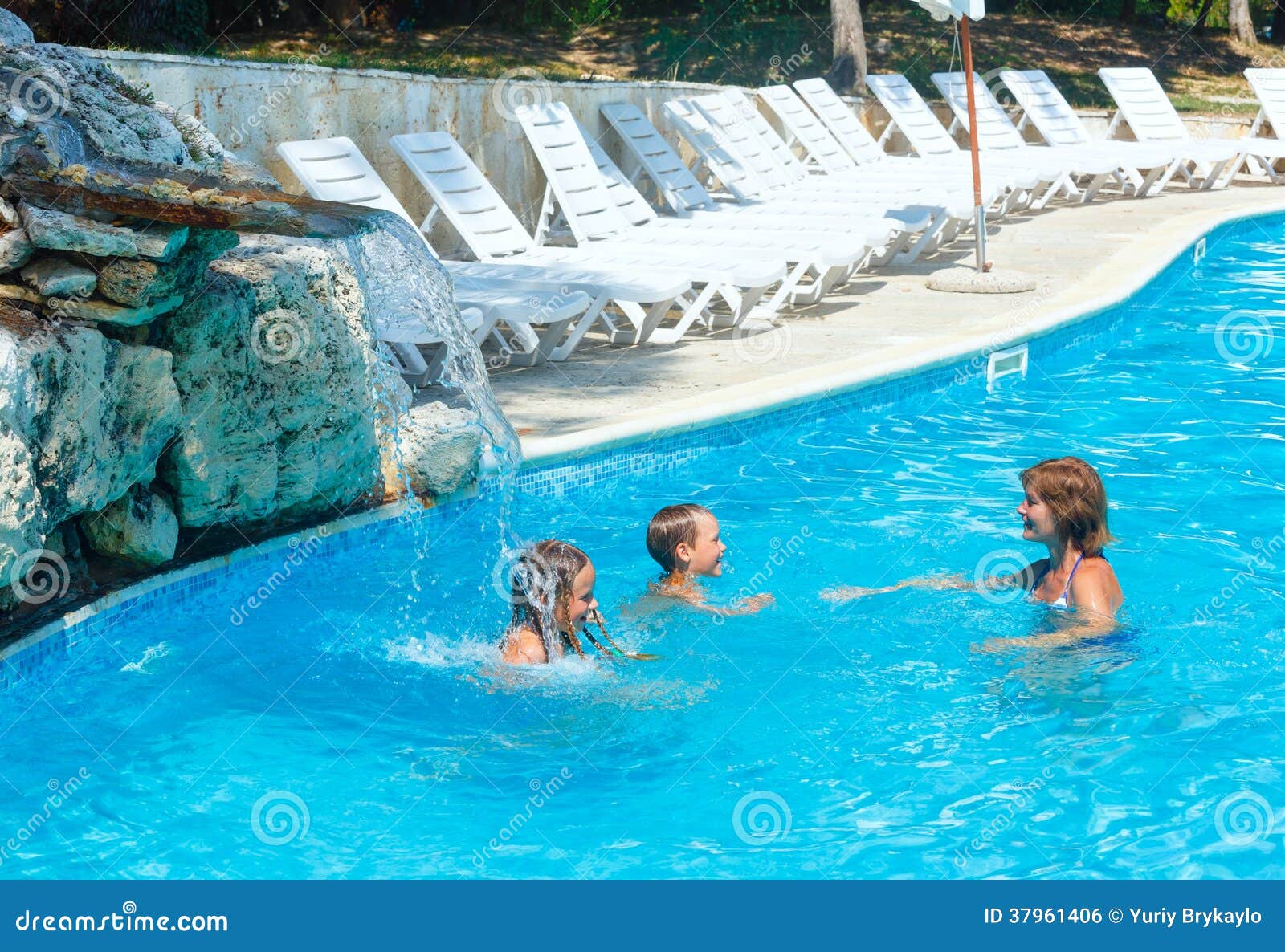 Family in the Swimming Pool. Stock Photo - Image of people, enjoy: 37961406