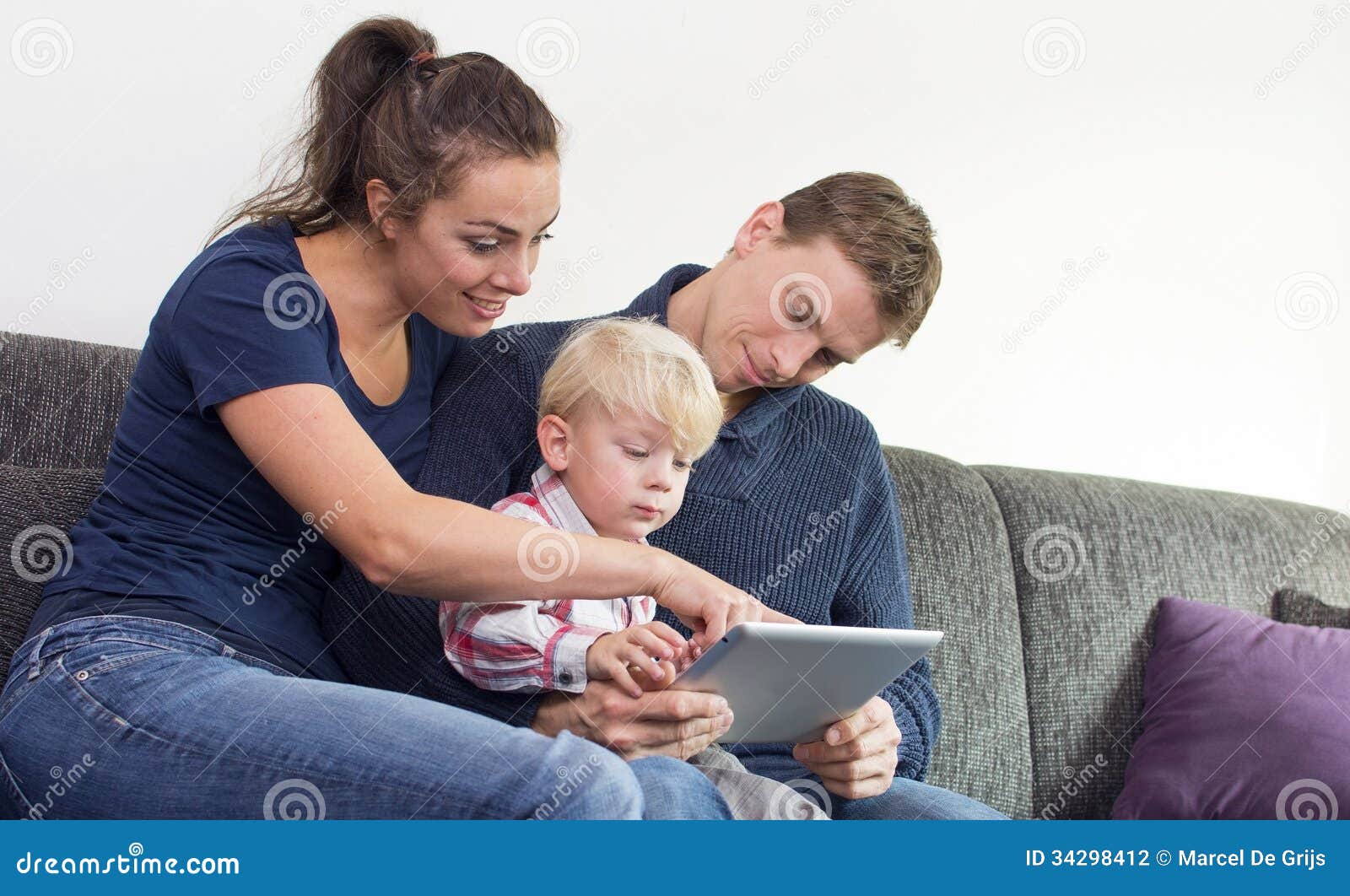 Family on tablet pc stock photo. Image of ipad, grandparents - 34298412