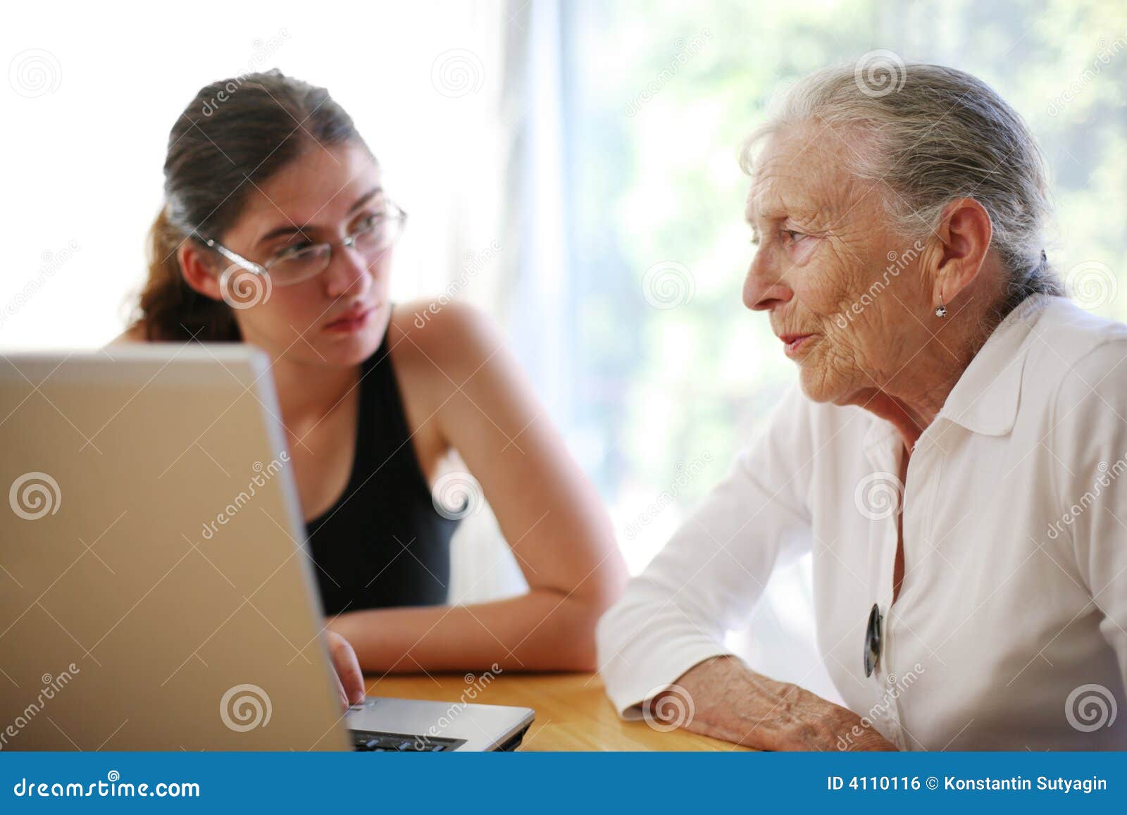 Family talk stock photo. Image of computer, beautiful - 4110116