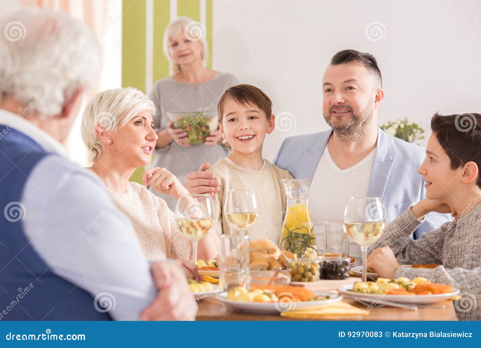 Family Talking at the Table Stock Image - Image of care, parents: 92970083