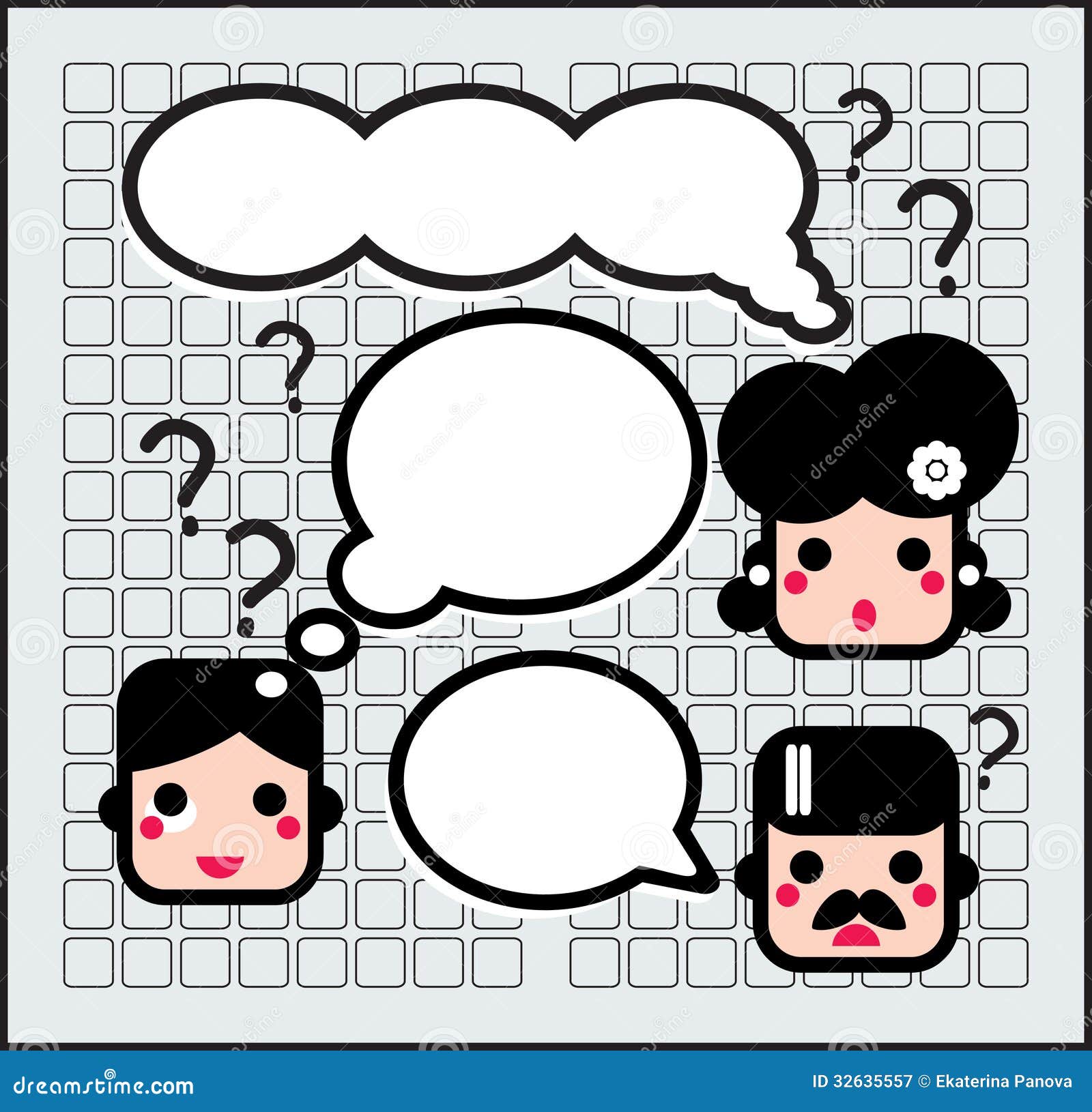 The family talks. stock vector. Illustration of conversation - 32635557