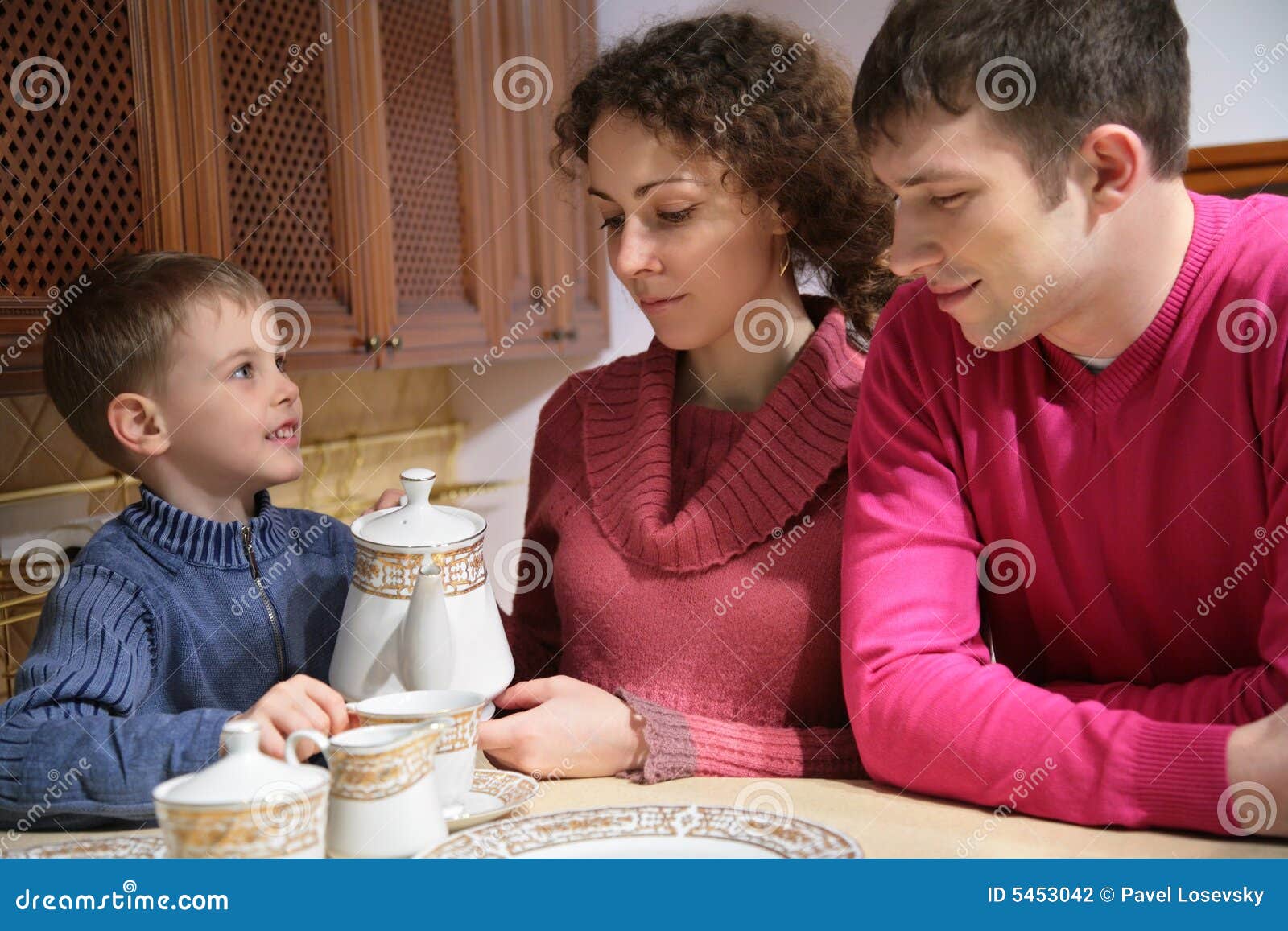 Family at tea stock photo. Image of couple, childhood - 5453042