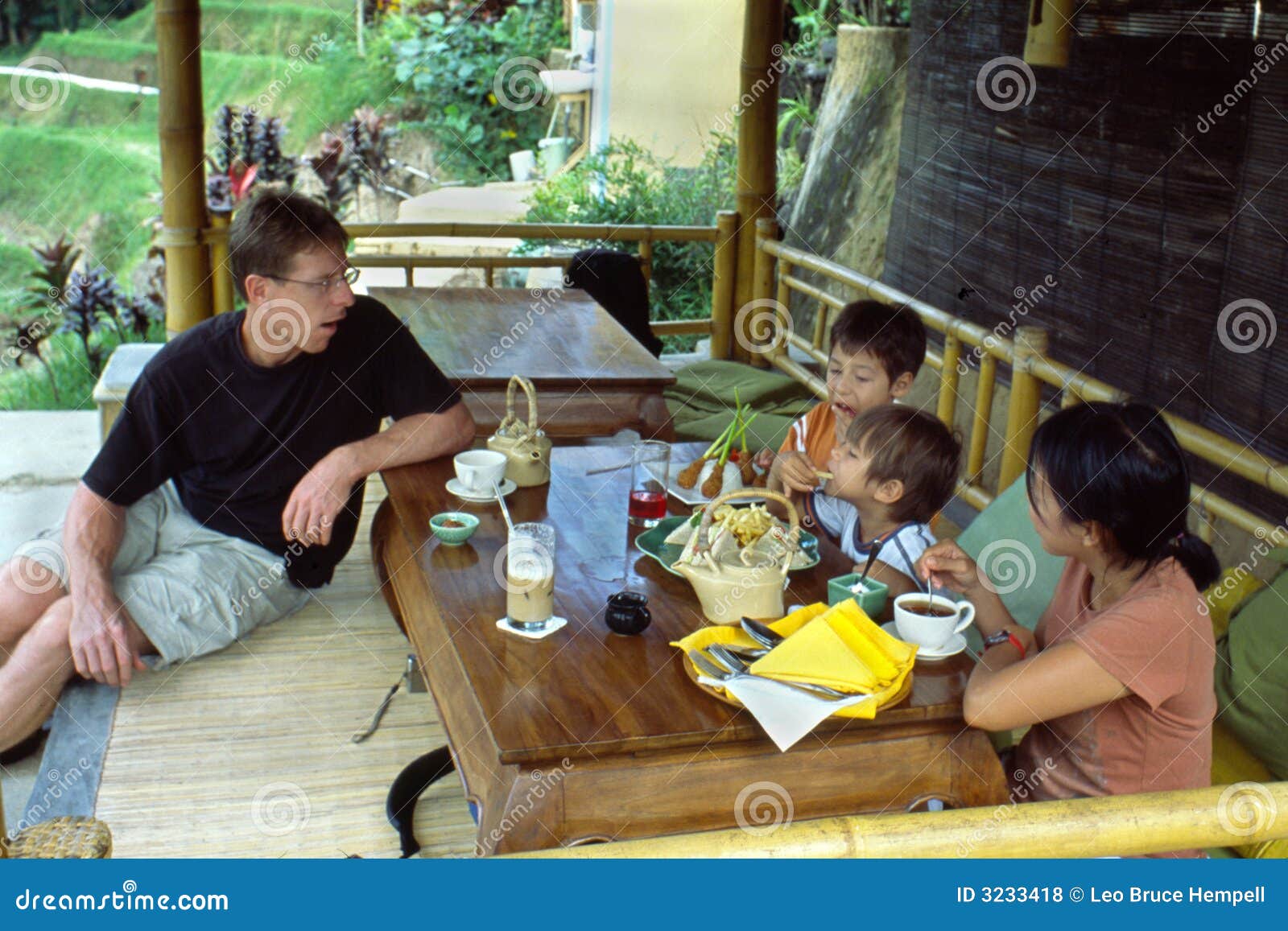 Family Tea Time in Bali Indonesia Stock Photo - Image of island, luxury ...