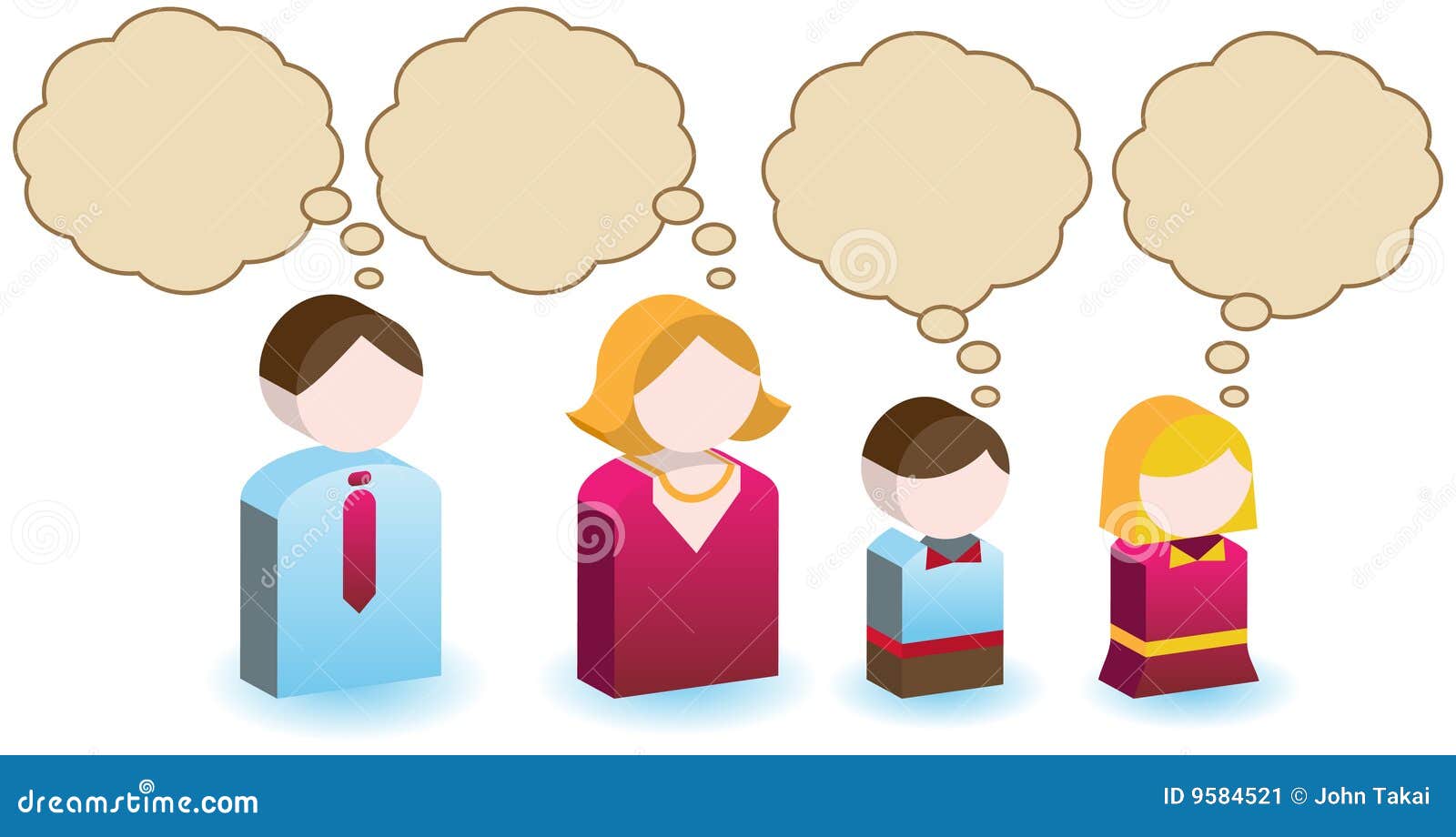 Family Thoughts stock vector. Illustration of speech, family - 9584521