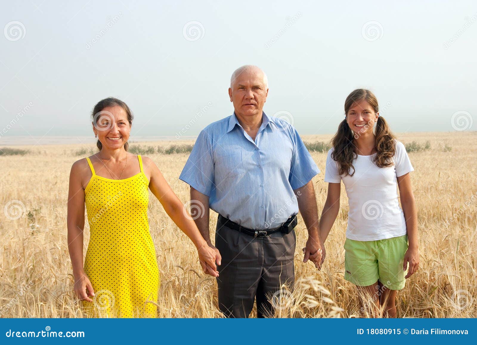 Family of Three stock image. Image of harvest, meadow - 18080915