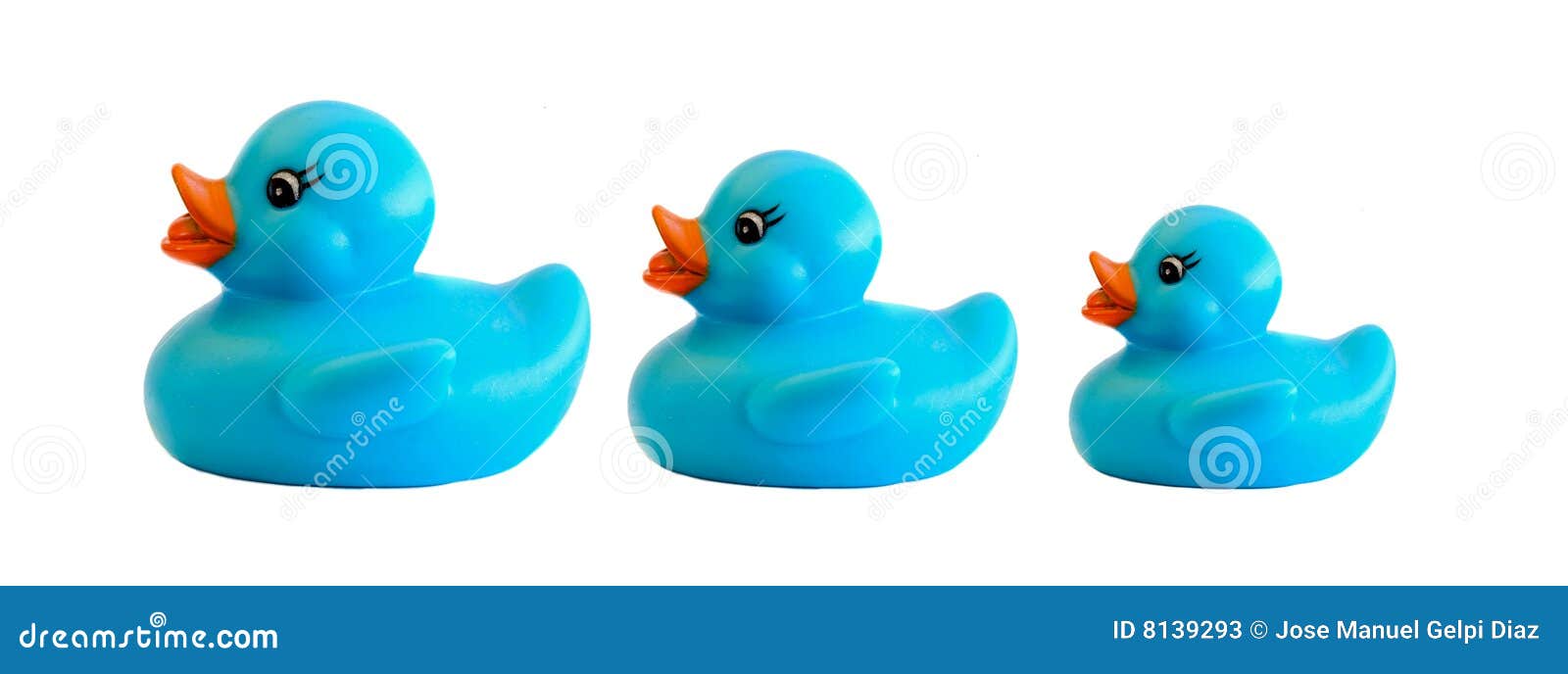 Family of Three Blue Plastic Duck Stock Image - Image of blue, duckling ...