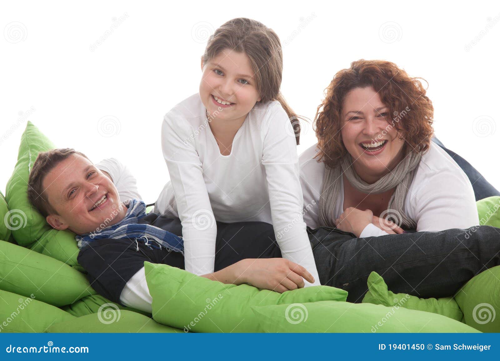 Family of Three Close Together Stock Photo - Image of family, green ...