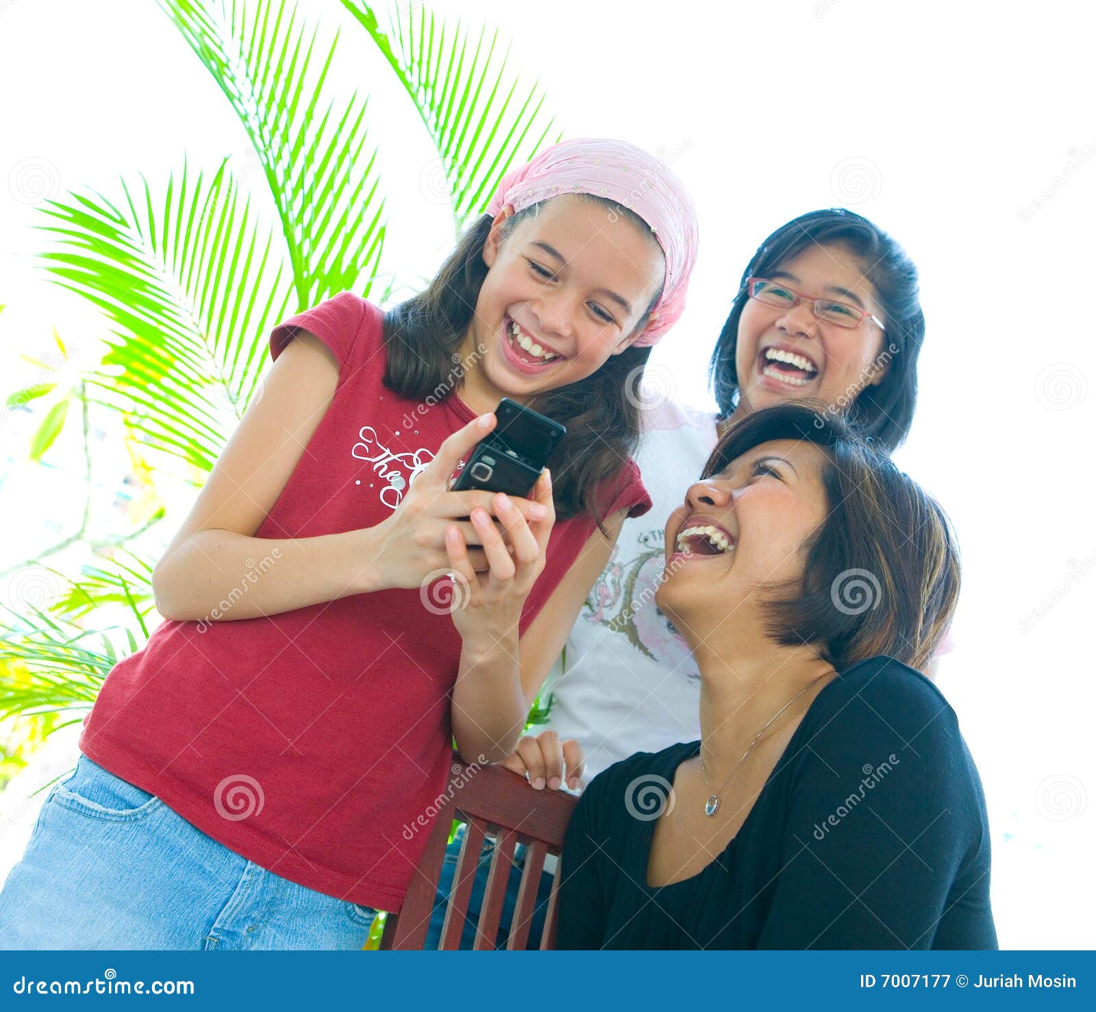 Family of Three Girls in Fun Expression Stock Image - Image of life ...