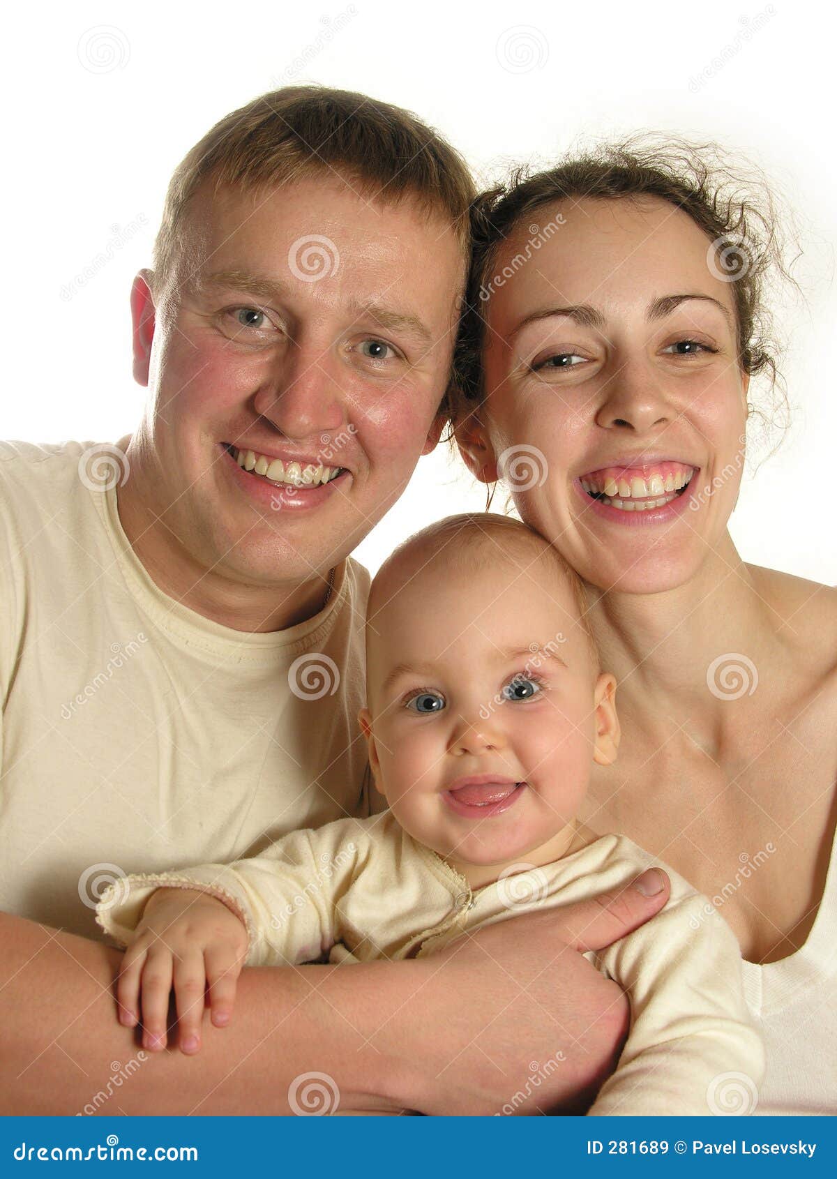 Family of three isolated stock image. Image of cheerful - 281689
