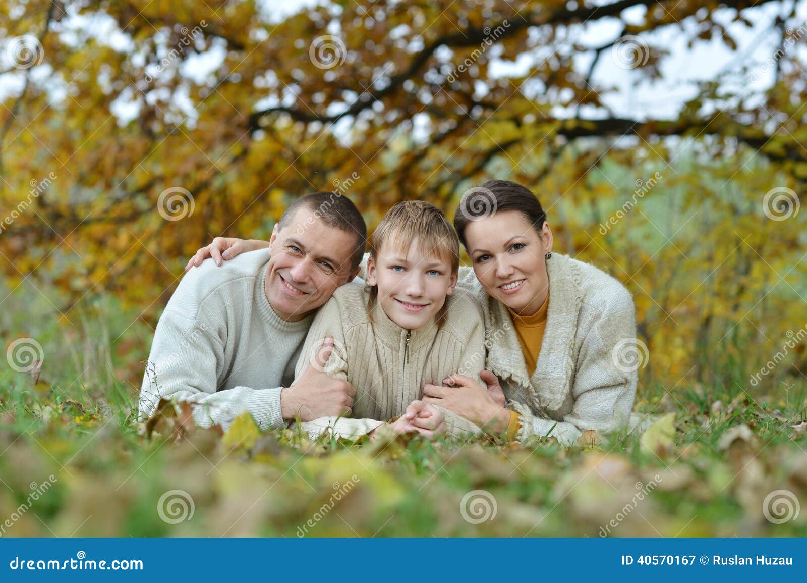 Family of Three on the Nature Stock Image - Image of happiness ...