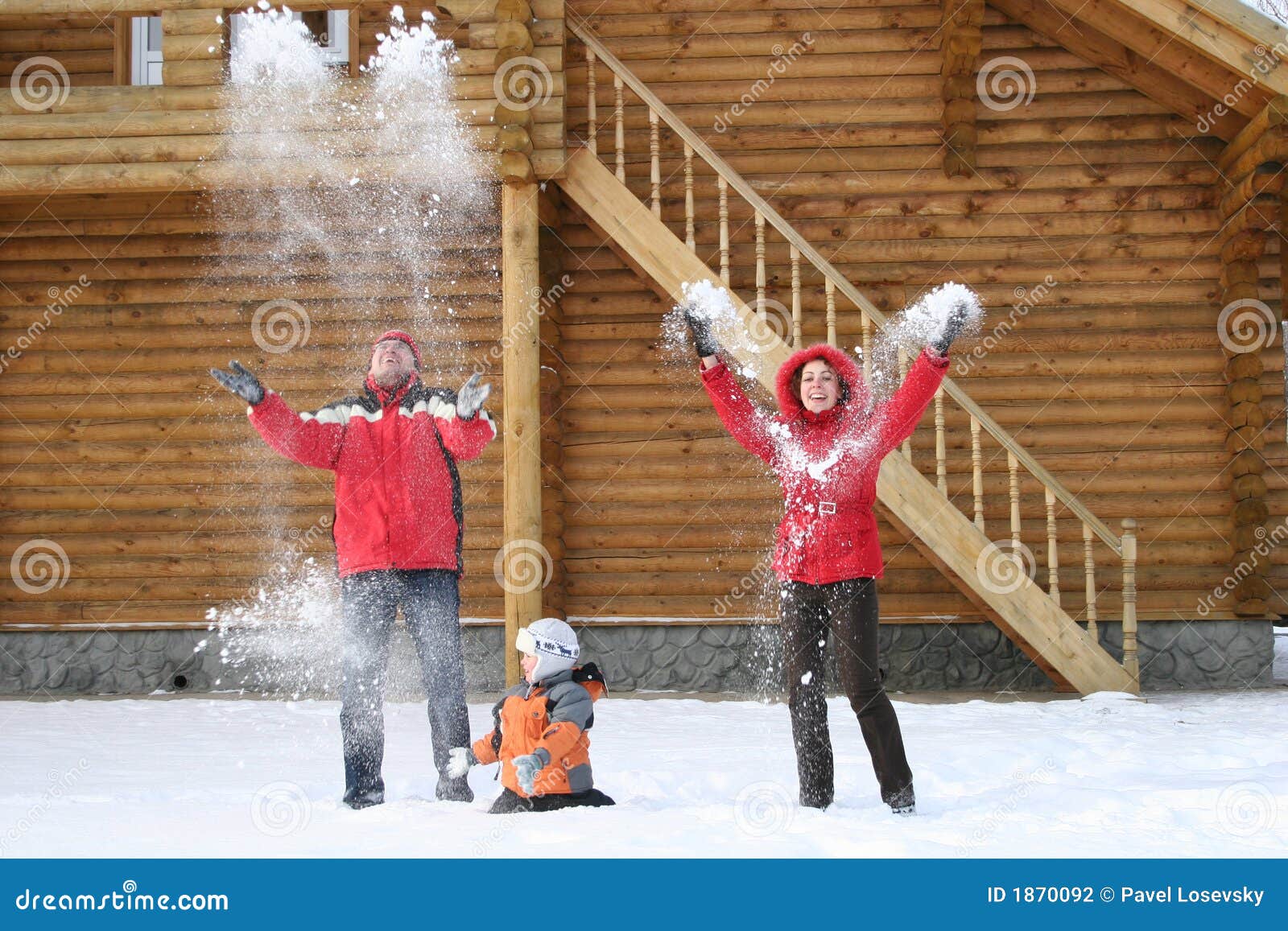 Family throw snow stock photo. Image of mother, melt, smiling - 1870092