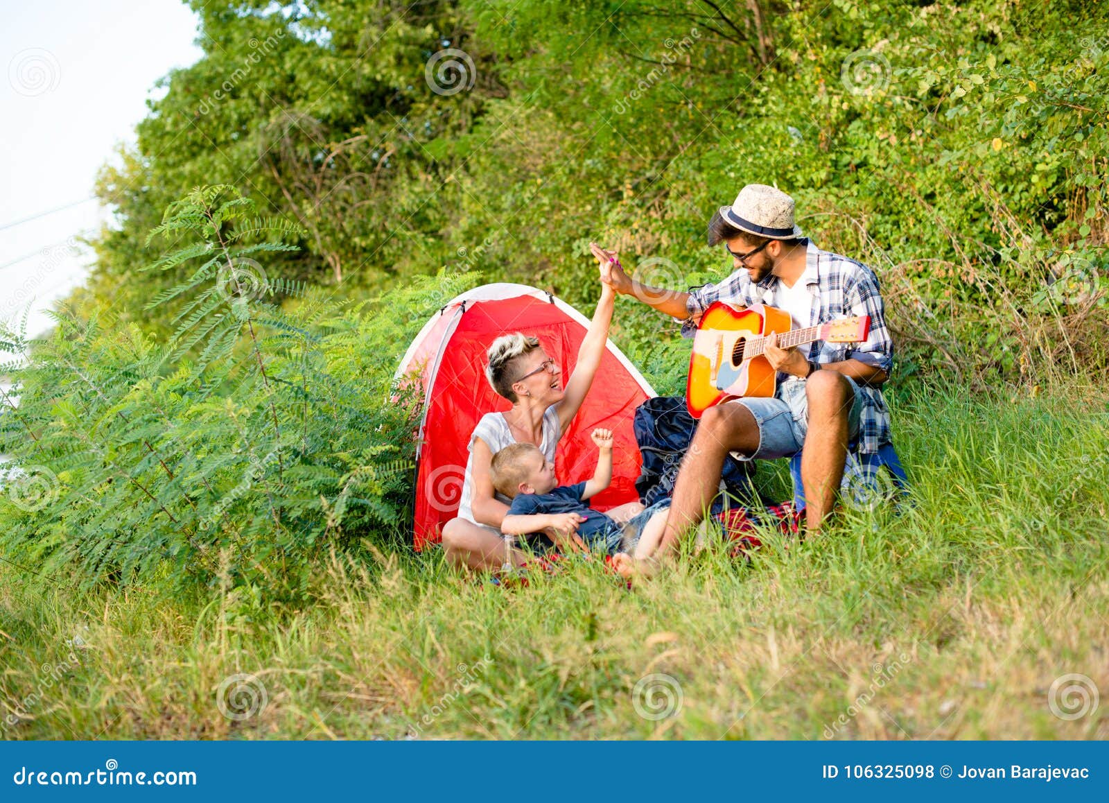 Family Time, Camping in Nature Stock Photo - Image of father, nature ...