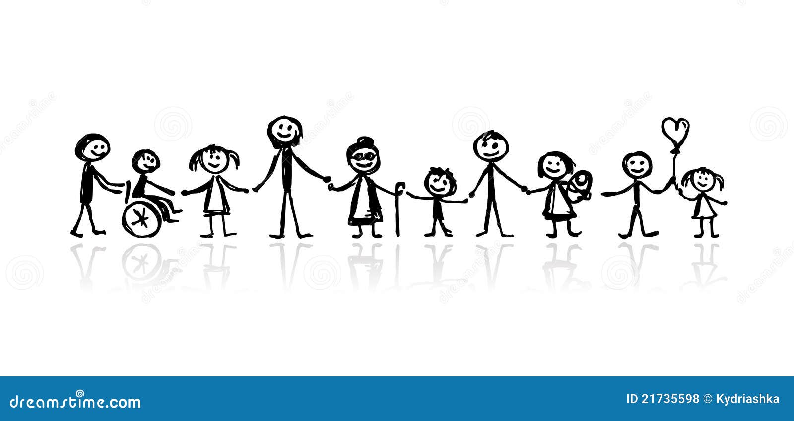 Family Together, Sketch for Your Design Stock Vector - Illustration of ...