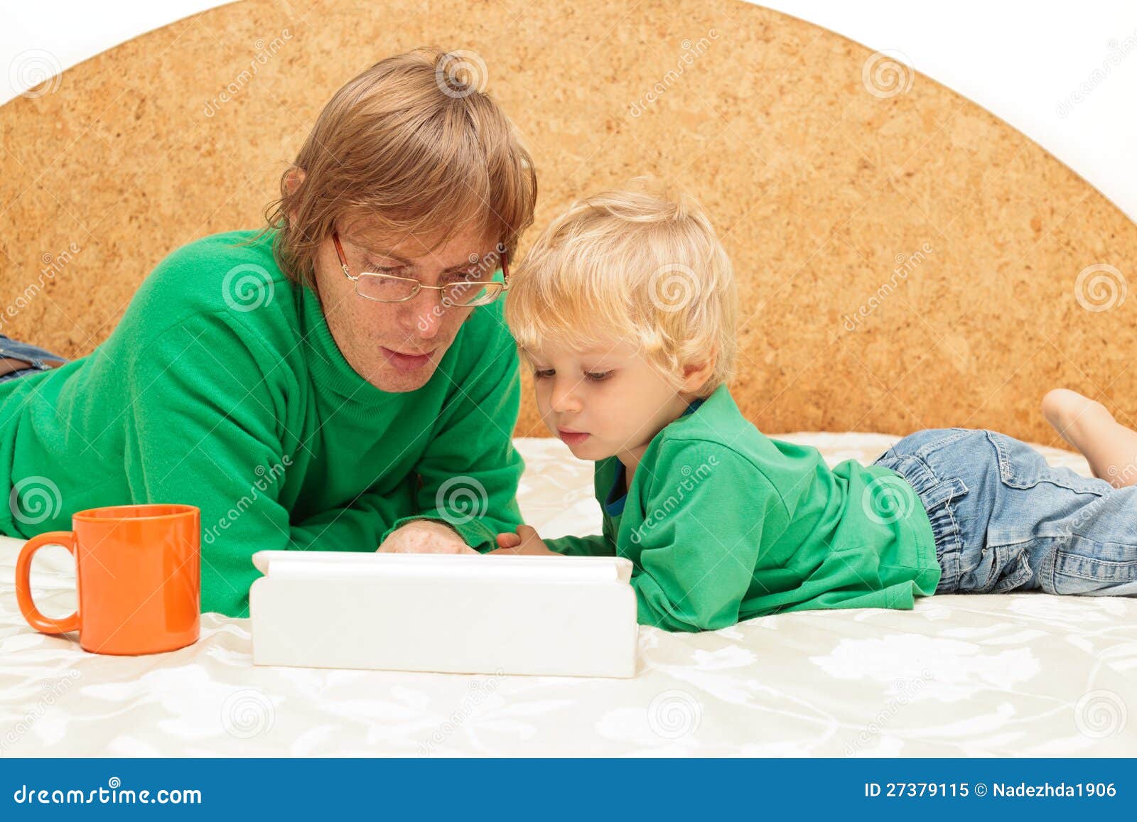 Family with Touch Pad at Home Stock Image - Image of baby, caucasian ...
