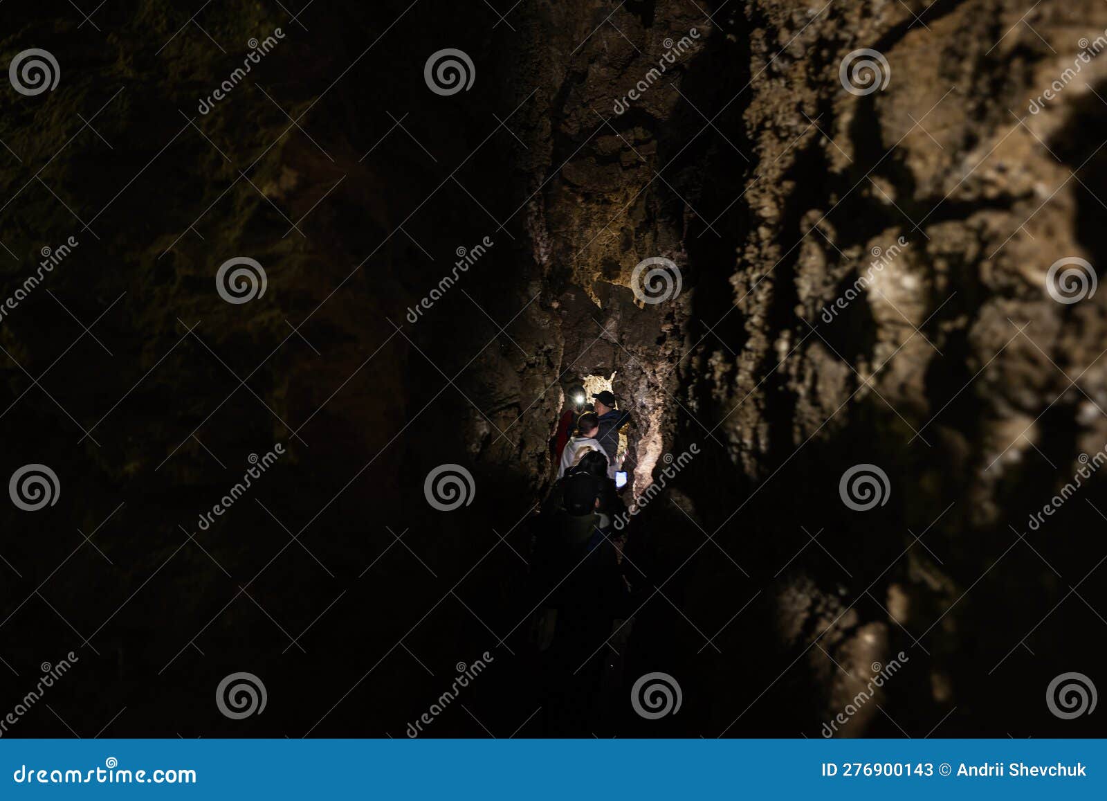 Family Tourists Walking in Cave and Explore it Stock Image - Image of ...