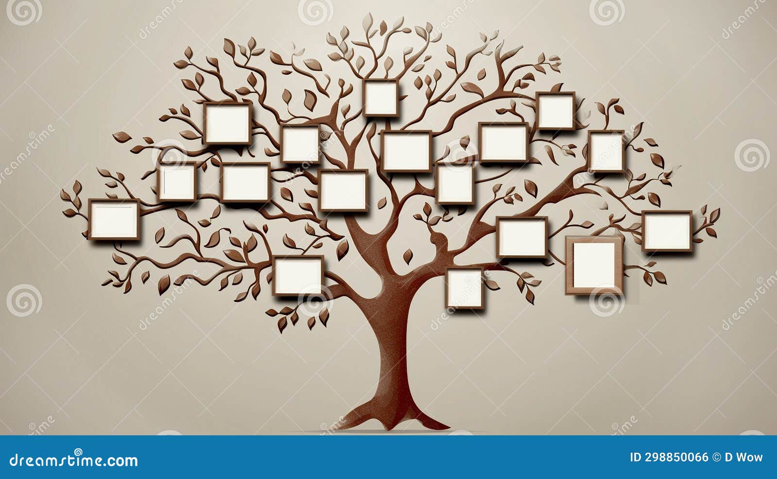 Family Tree with Empty Cells, Template. Stock Photo - Image of leaf ...