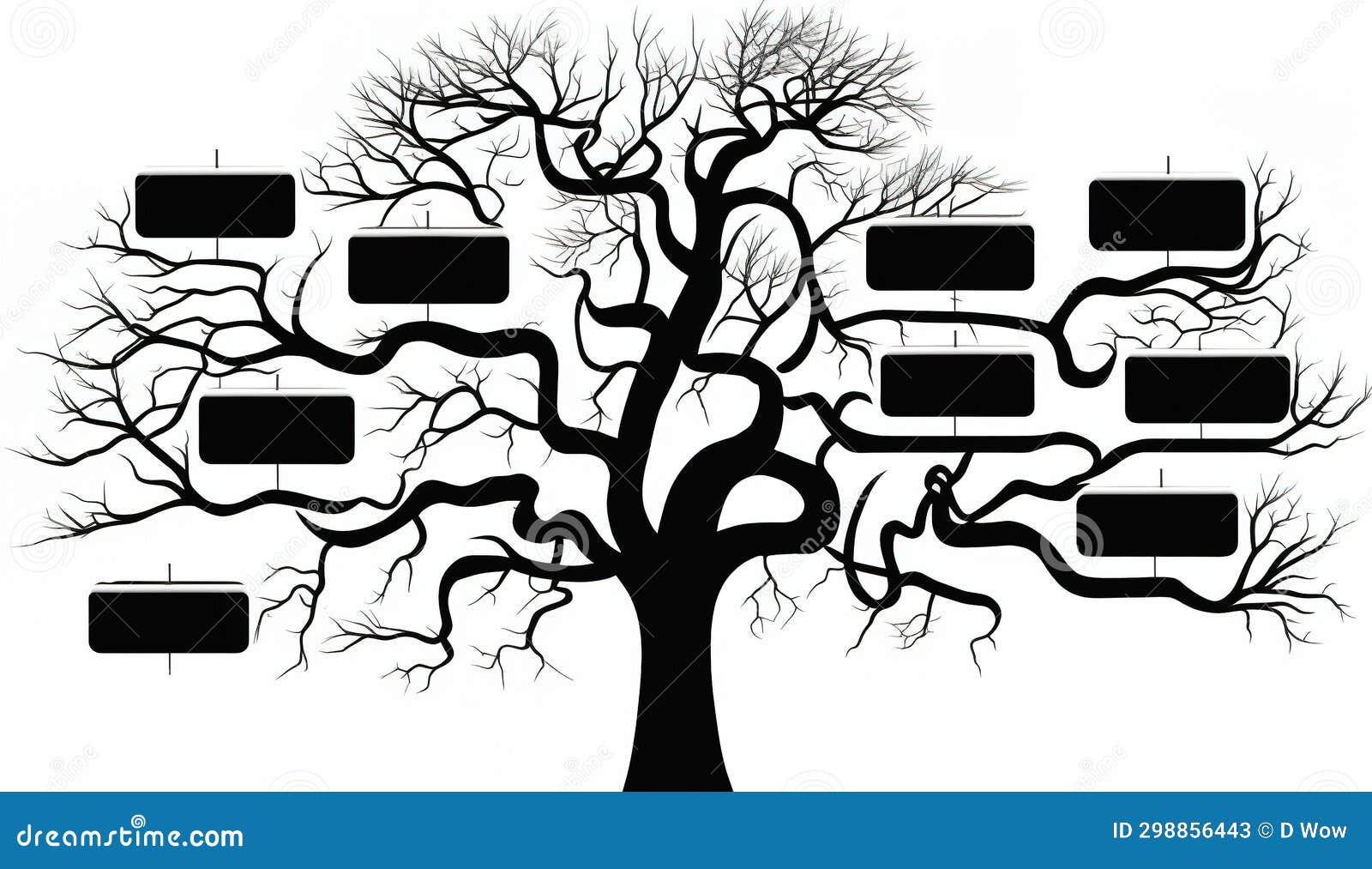 Family Tree with Empty Cells, Template. Stock Illustration ...