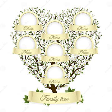 Family tree in heart shape stock vector. Illustration of growth - 21210879