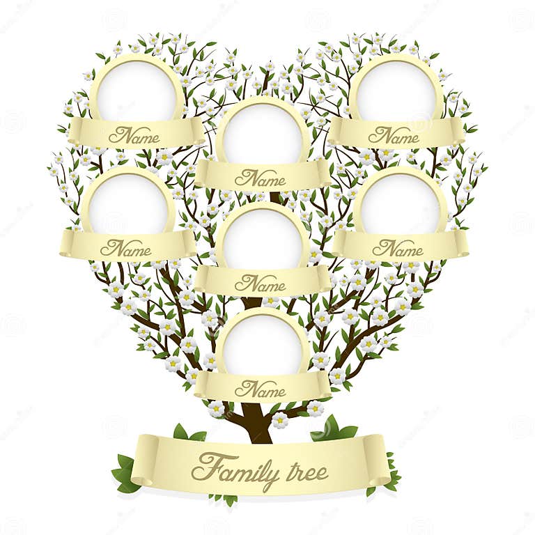 Family tree in heart shape stock vector. Illustration of growth - 21210879