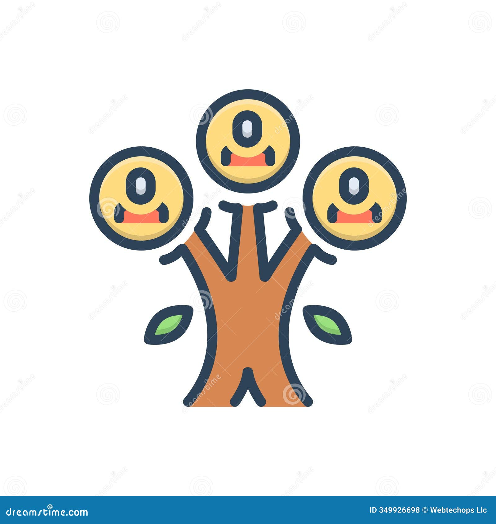 Color Illustration Icon for Family Tree, Family and Member Stock ...