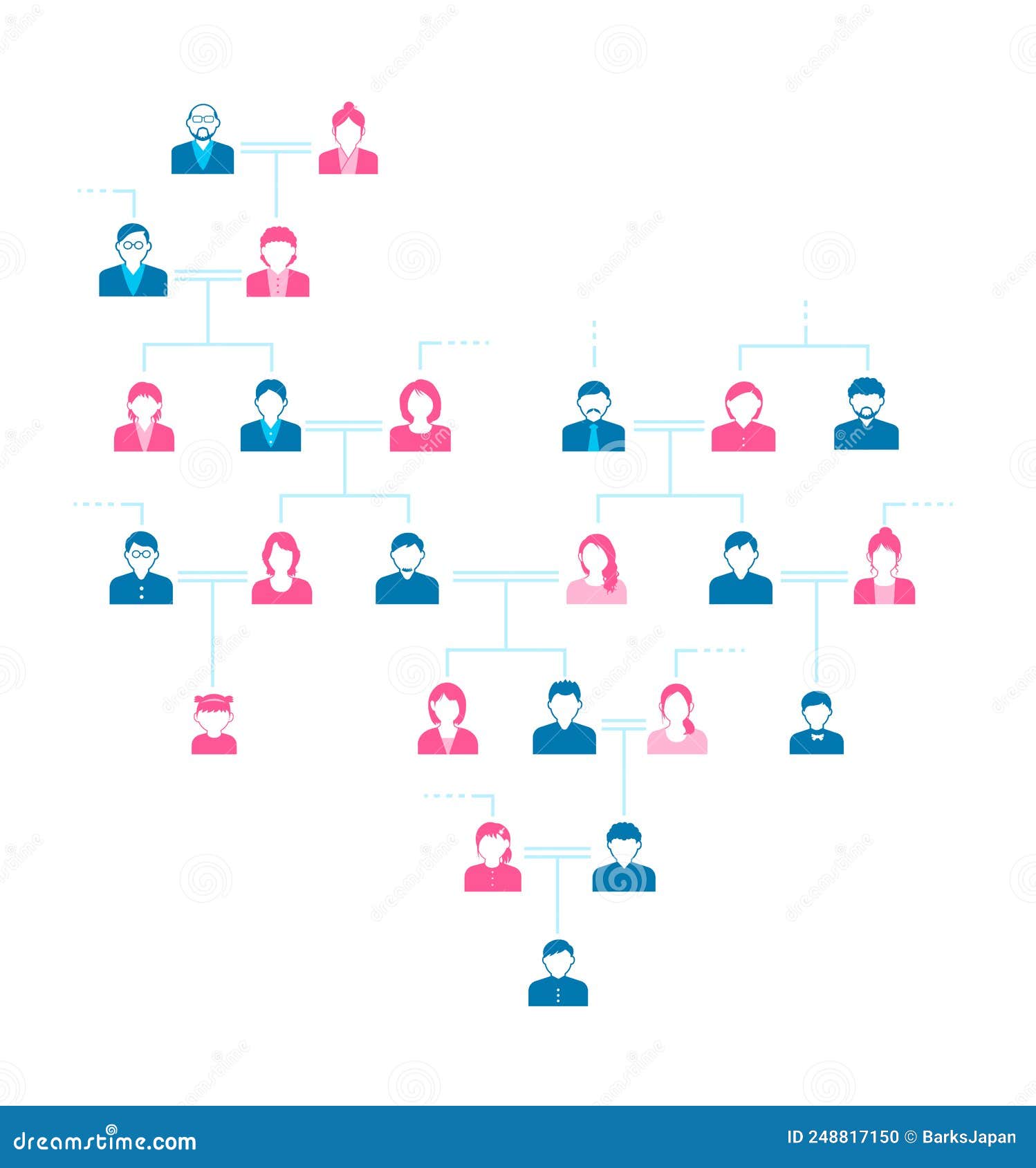 Family Tree Members of Family Vector Illustration Stock Vector ...