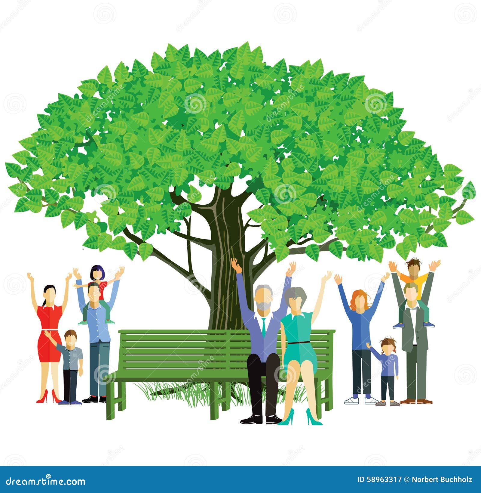 Family Tree Cartoon Vector | CartoonDealer.com #58963317