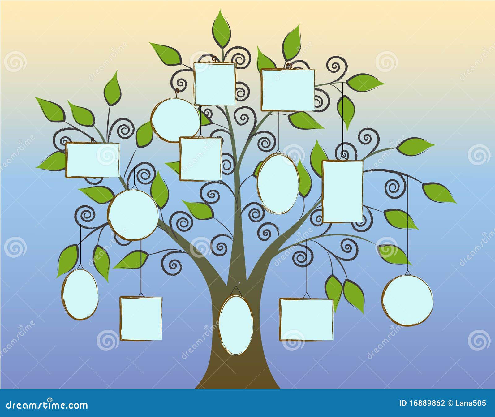 Family tree picture album stock illustration. Illustration of heritage ...