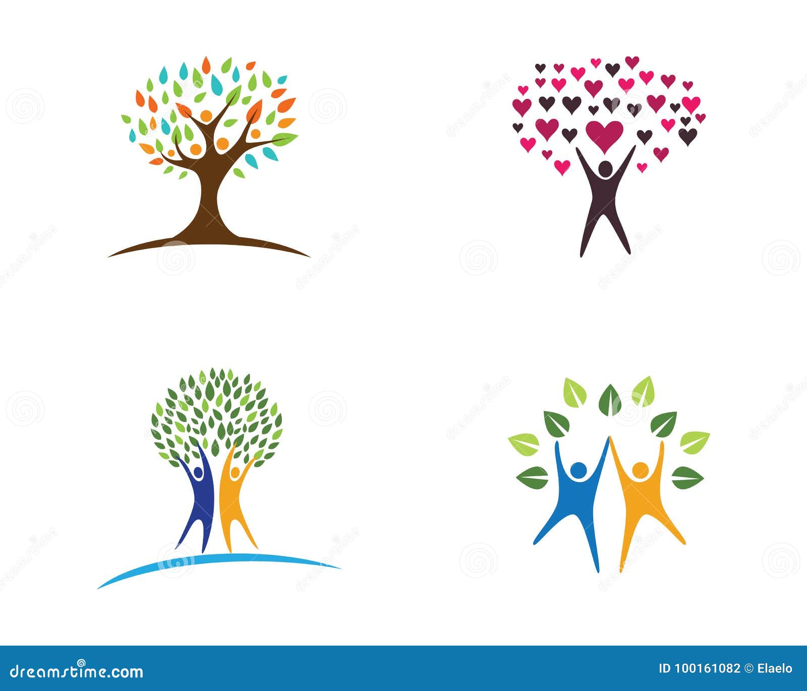 Family Tree Logo Design Template Stock Vector - Illustration of life ...
