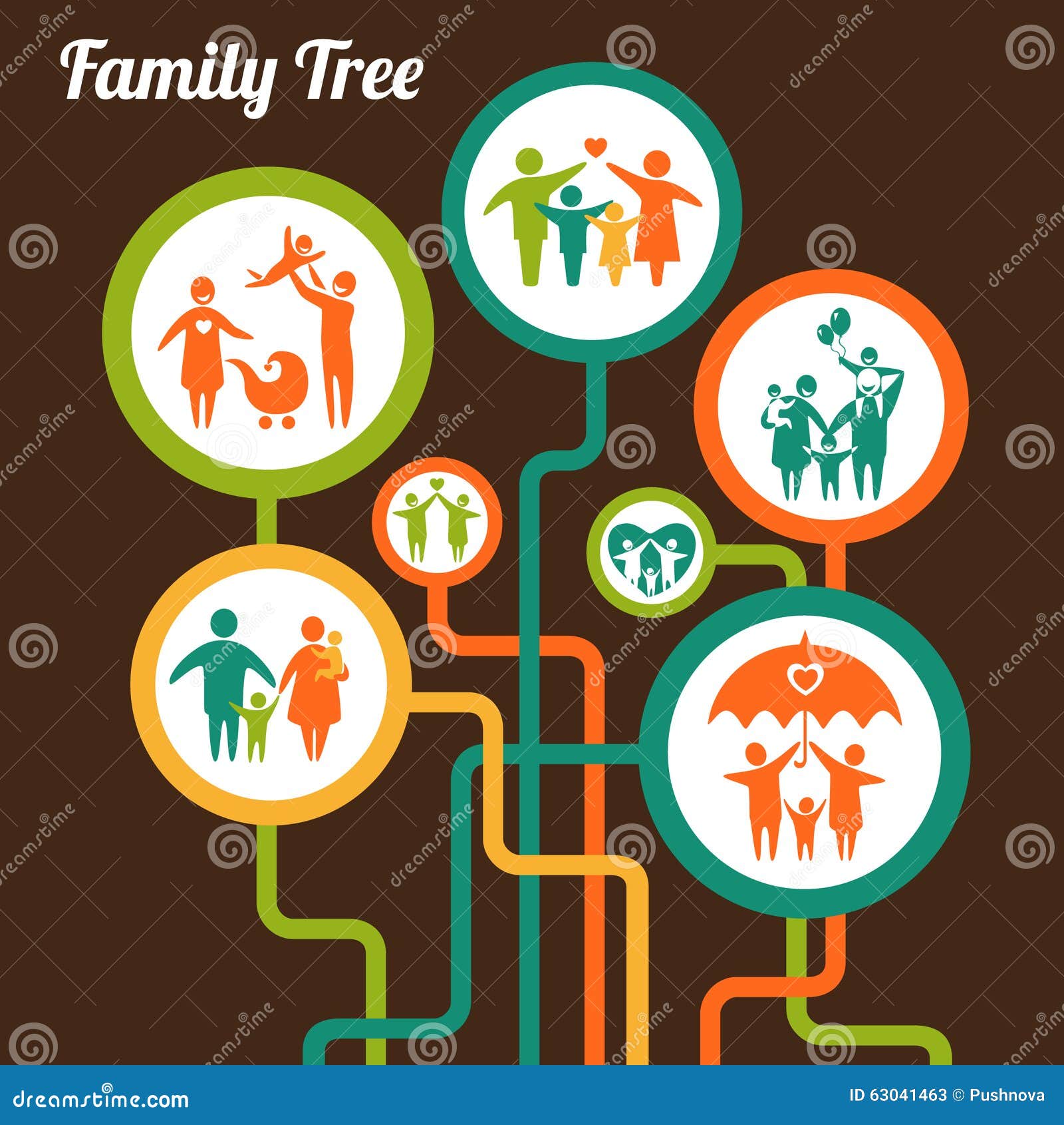 Family Tree Cartoon Vector | CartoonDealer.com #63041463