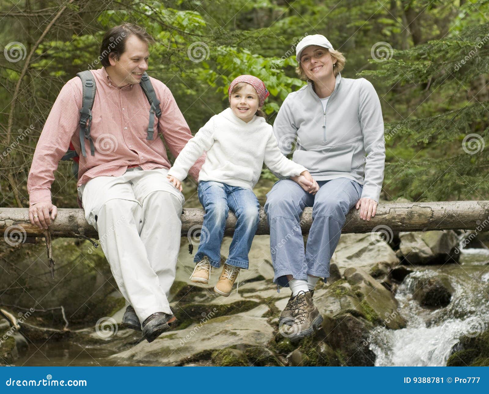 Family trekking stock image. Image of gangway, backpack - 9388781
