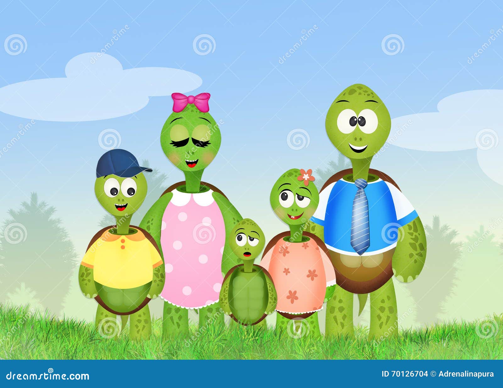 Family of turtles stock illustration. Illustration of turtle - 70126704