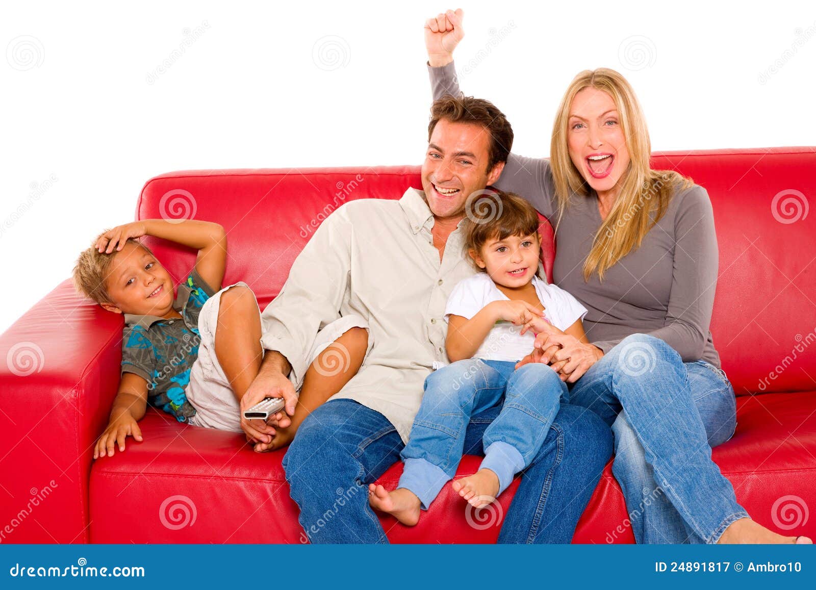 Family with two children stock image. Image of portrait - 24891817